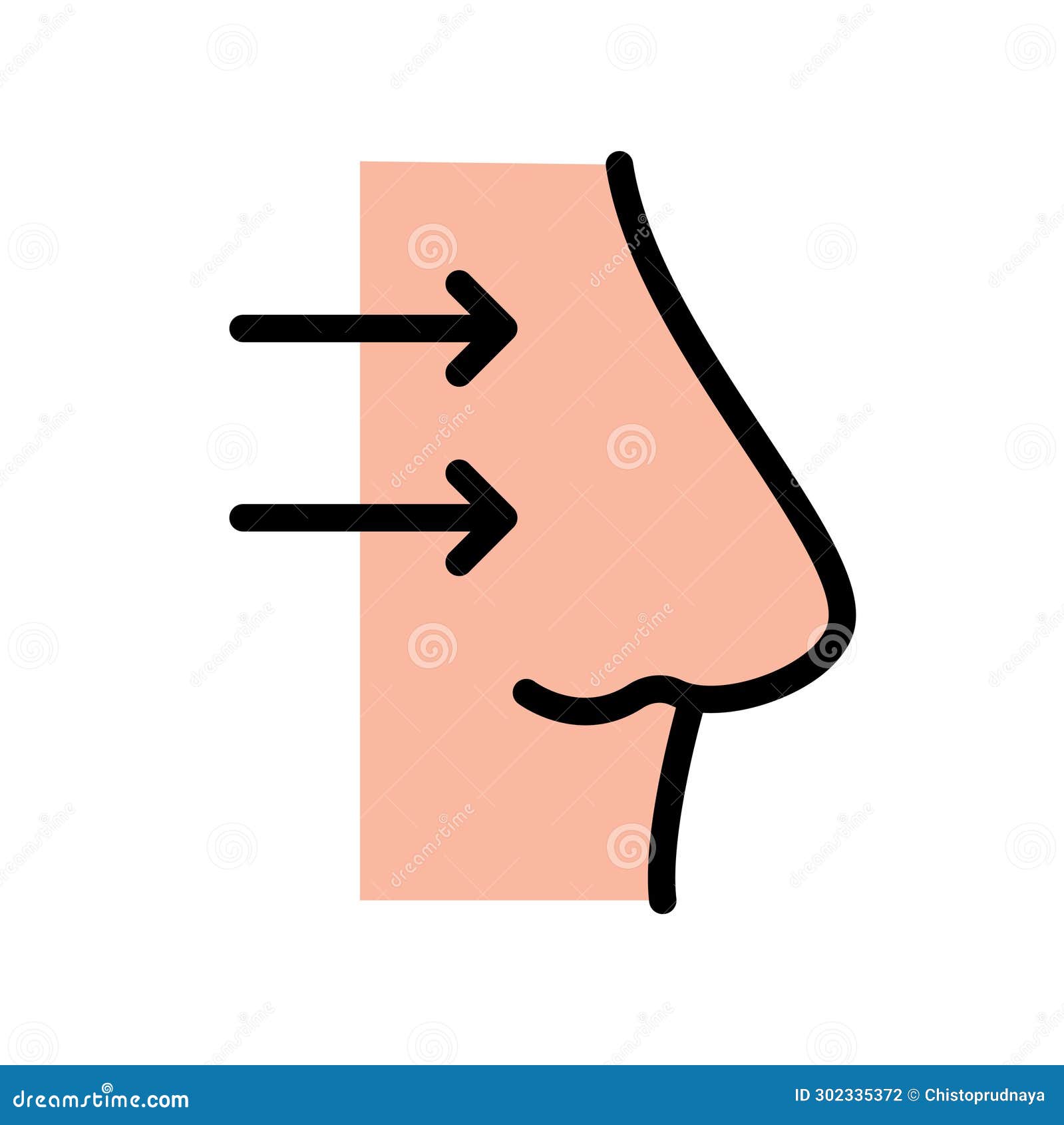 Nose Color Icon. Thin Line Illustration. Simple Flat Symbol. Vector ...
