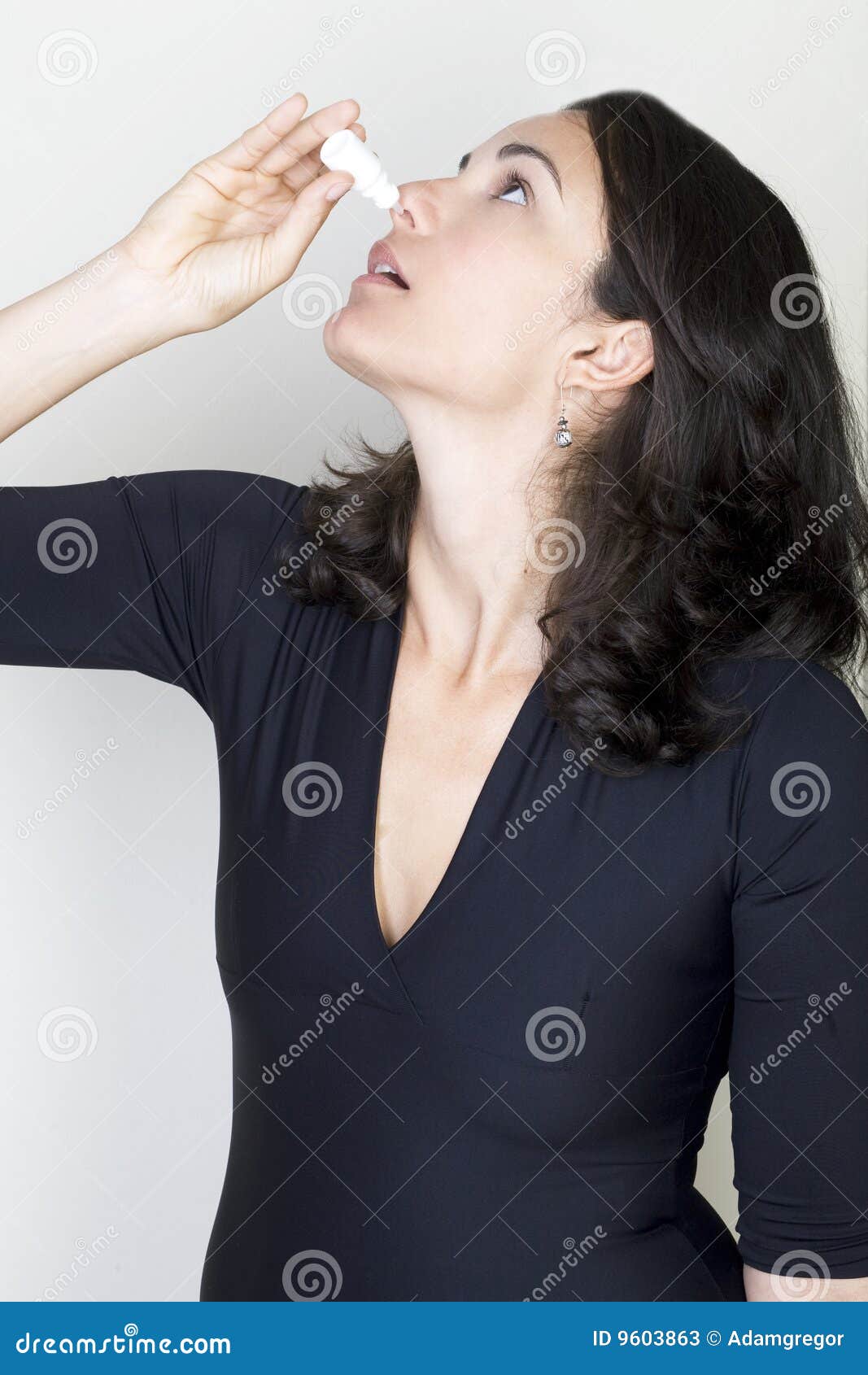 Nose drops woman stock image. Image of stress, female - 9603863