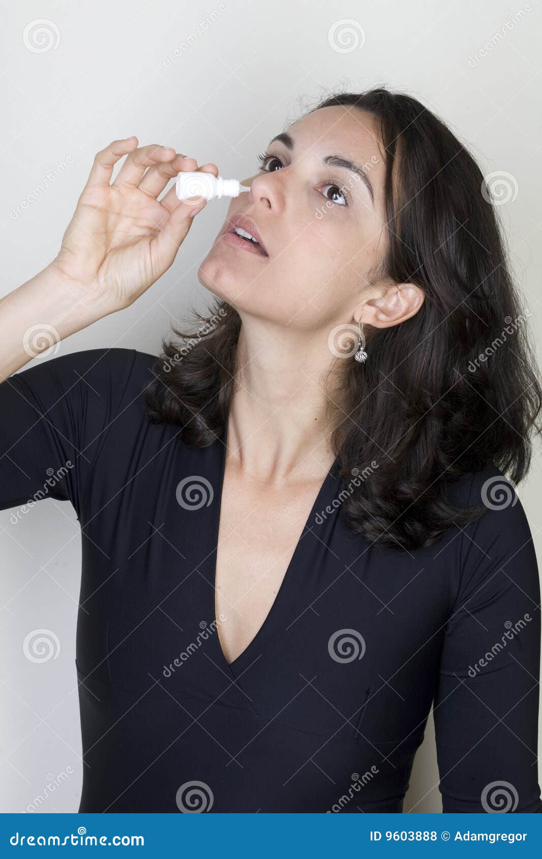 Nose drops woman stock photo. Image of painful, head, body - 9603888