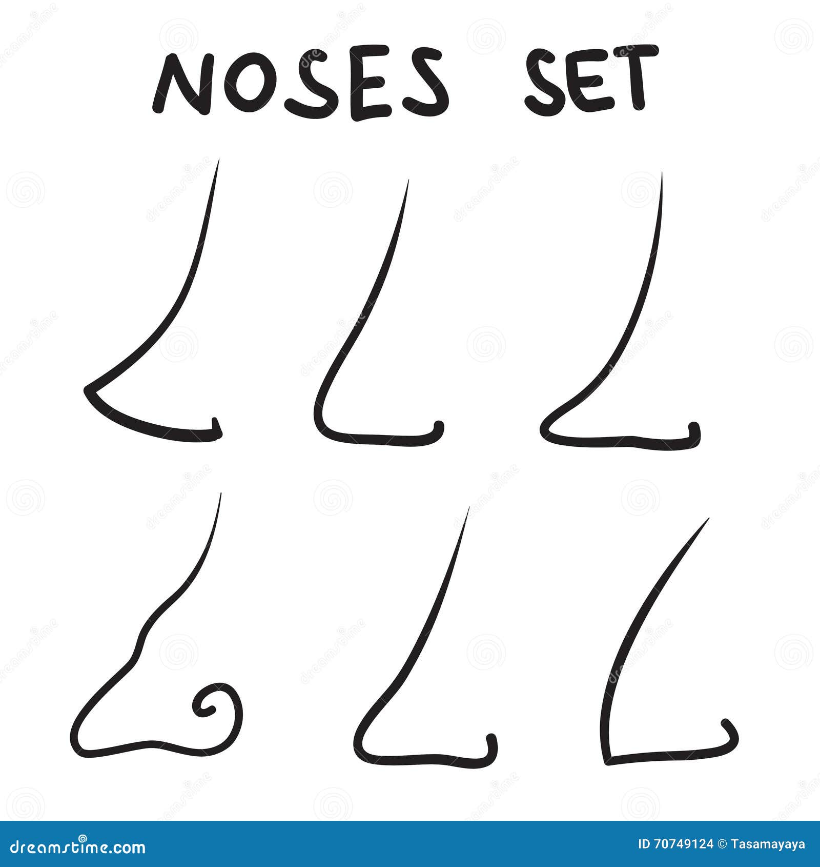 Nose Icons Vector Black Line Drawing | CartoonDealer.com #220150786
