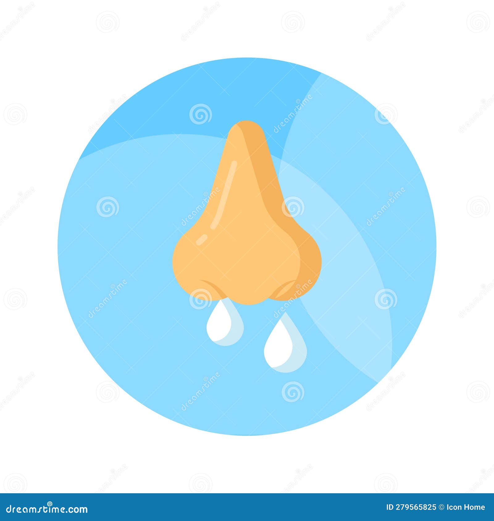 Nose with Mucus Denoting Concept Vector of Runny Nose in Edible Style ...