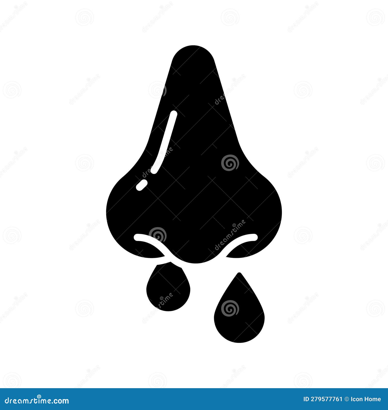 Nose with Mucus Denoting Concept Vector of Runny Nose in Edible Style ...