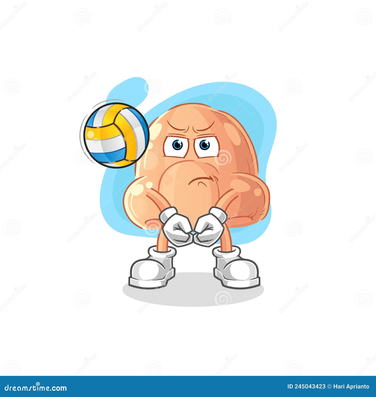Nose Play Volleyball Mascot. Cartoon Vector Stock Vector - Illustration ...