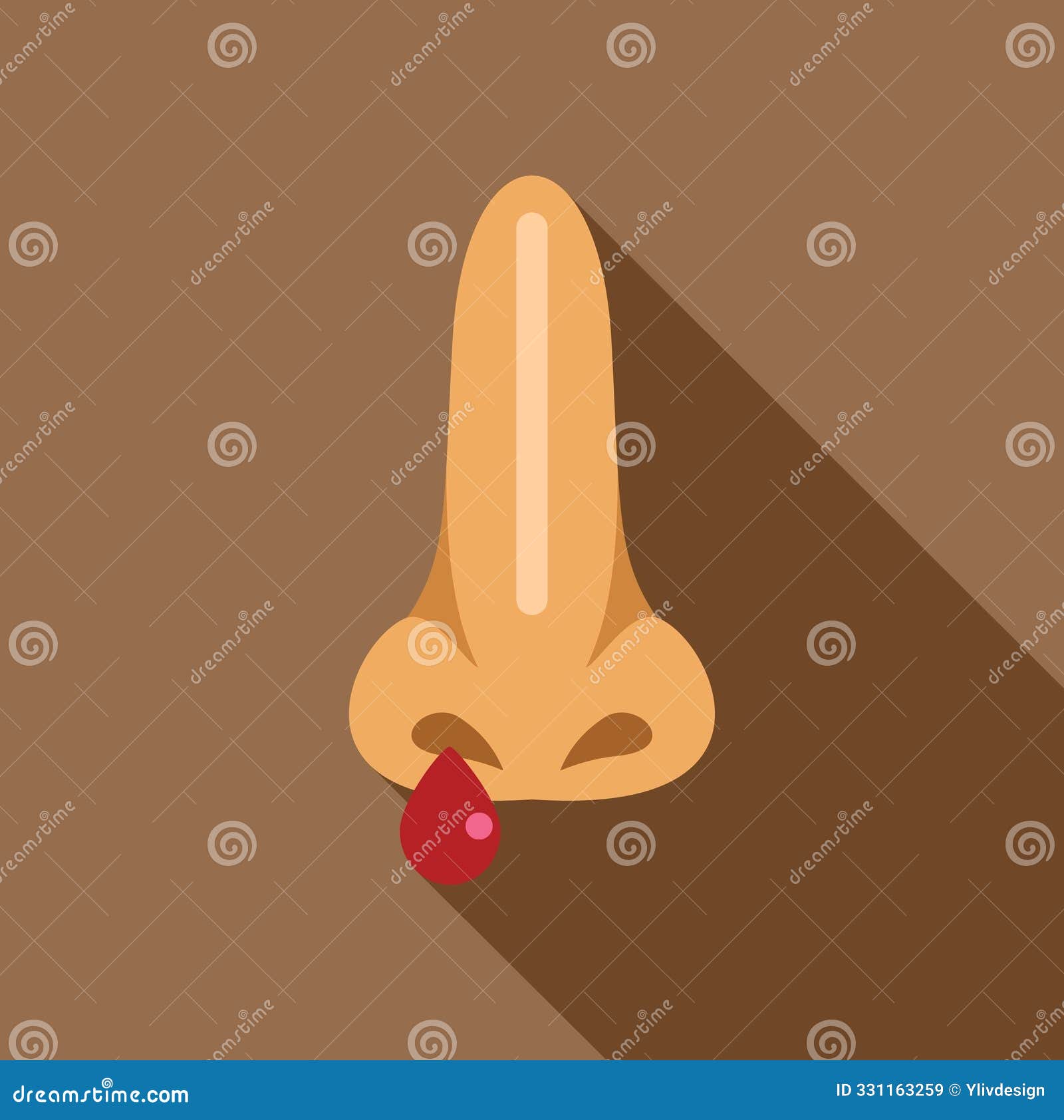 Nose with a Drop of Blood on it Stock Illustration - Illustration of ...