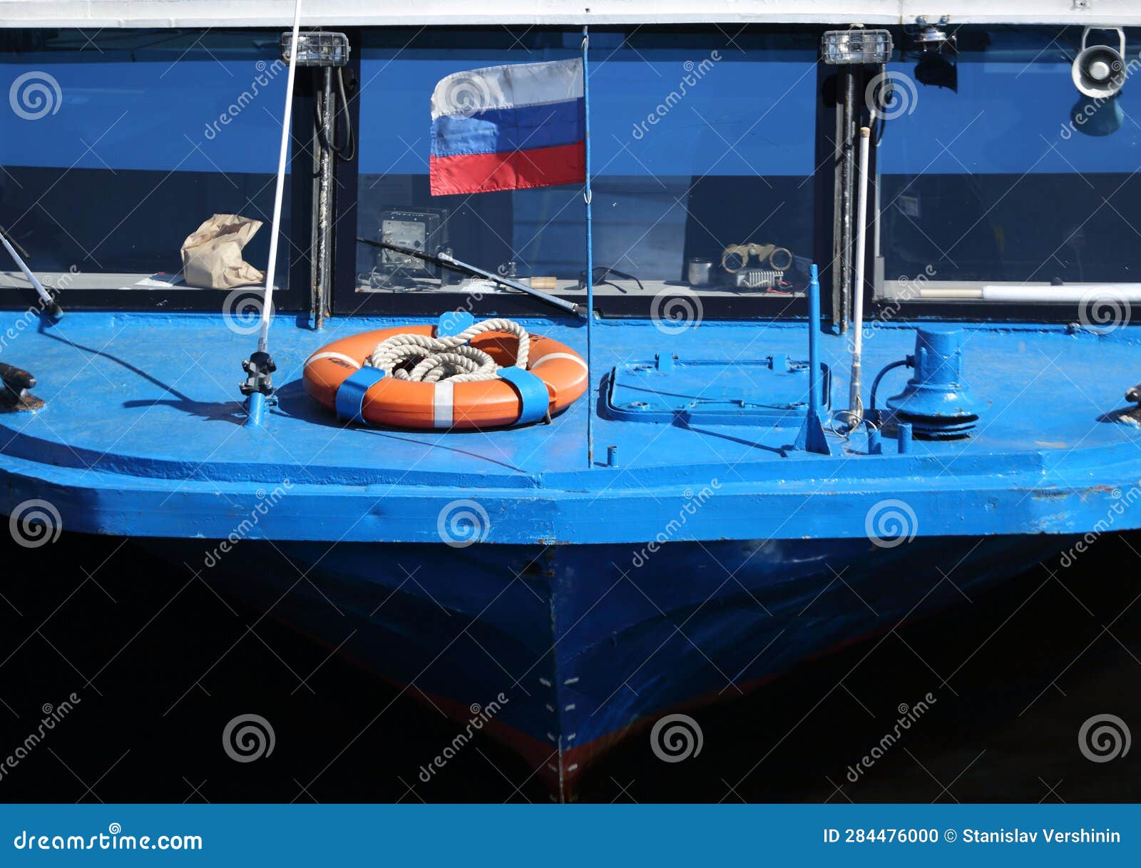 Nose of a Russian River Pleasure Boat Stock Photo - Image of water ...
