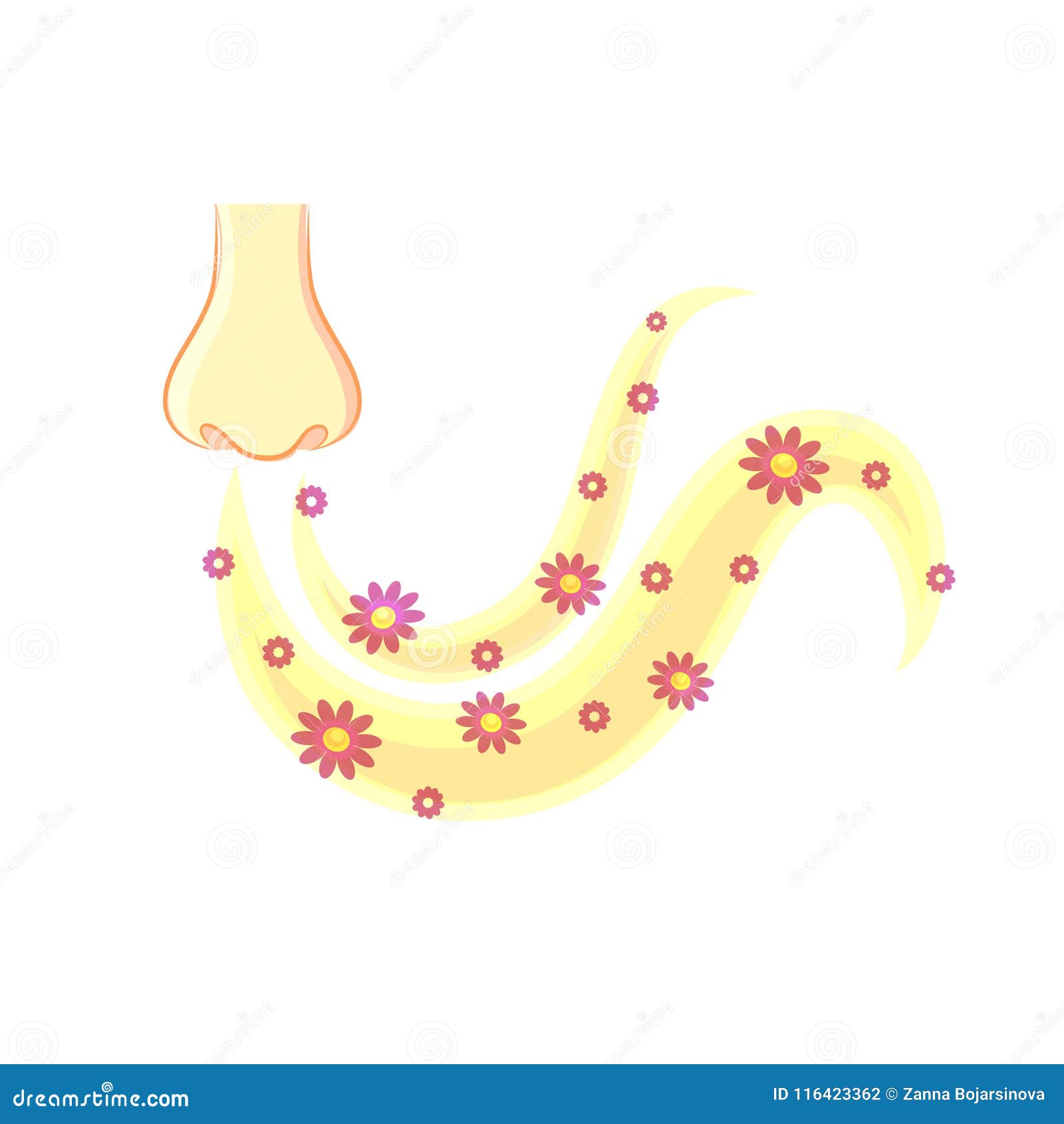 Smell Sense And Human Nose Pictogram Vector Illustration ...