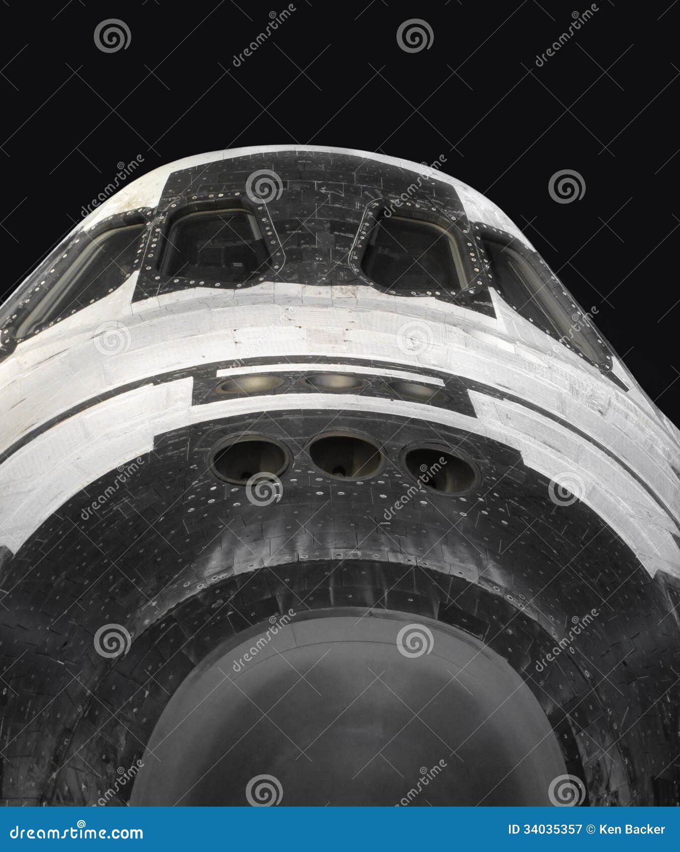 Nose of a space shuttle. stock image. Image of view, astronauts - 34035357