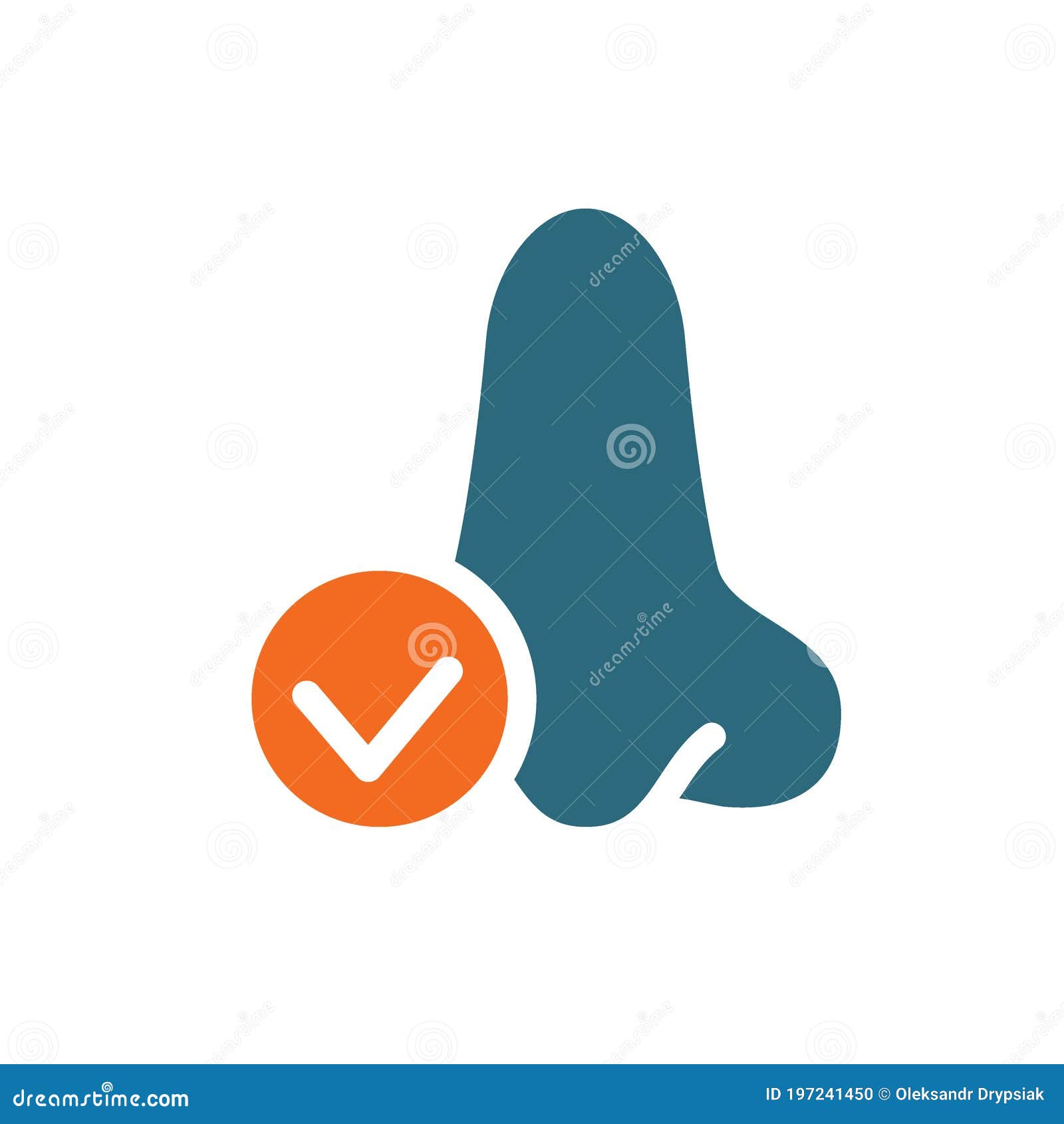 Nose with Tick Checkmark Colored Icon. Healthy Olfactory Organ Symbol ... Nose with Tick Checkmark Colored Icon. Healthy Olfactory Organ Symbol ...