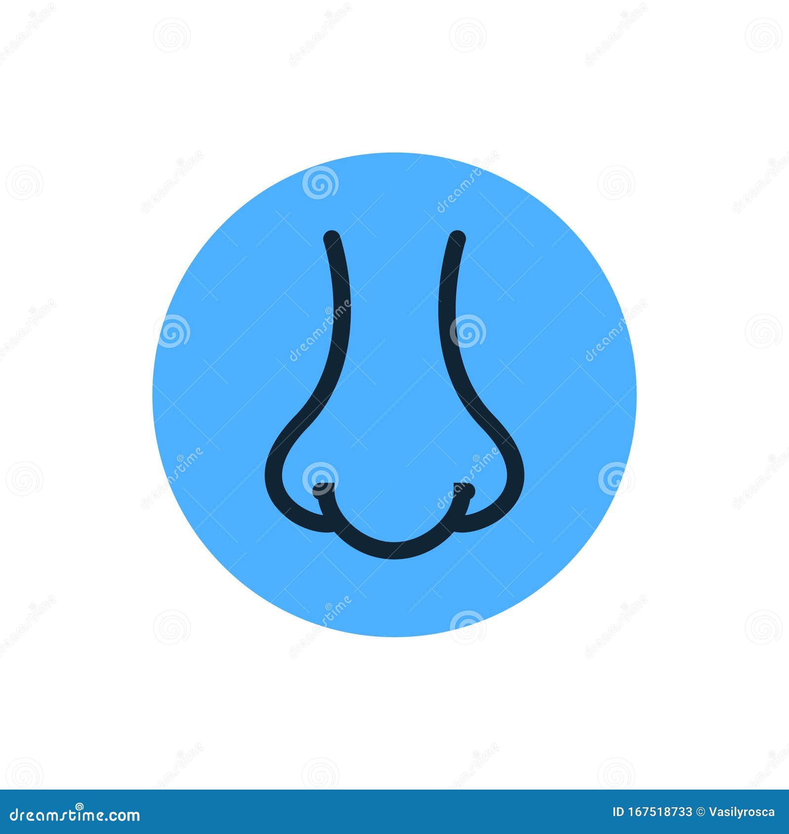 Nose Vector Line Icon. Human Nose Shape Illustration Stock Vector ...