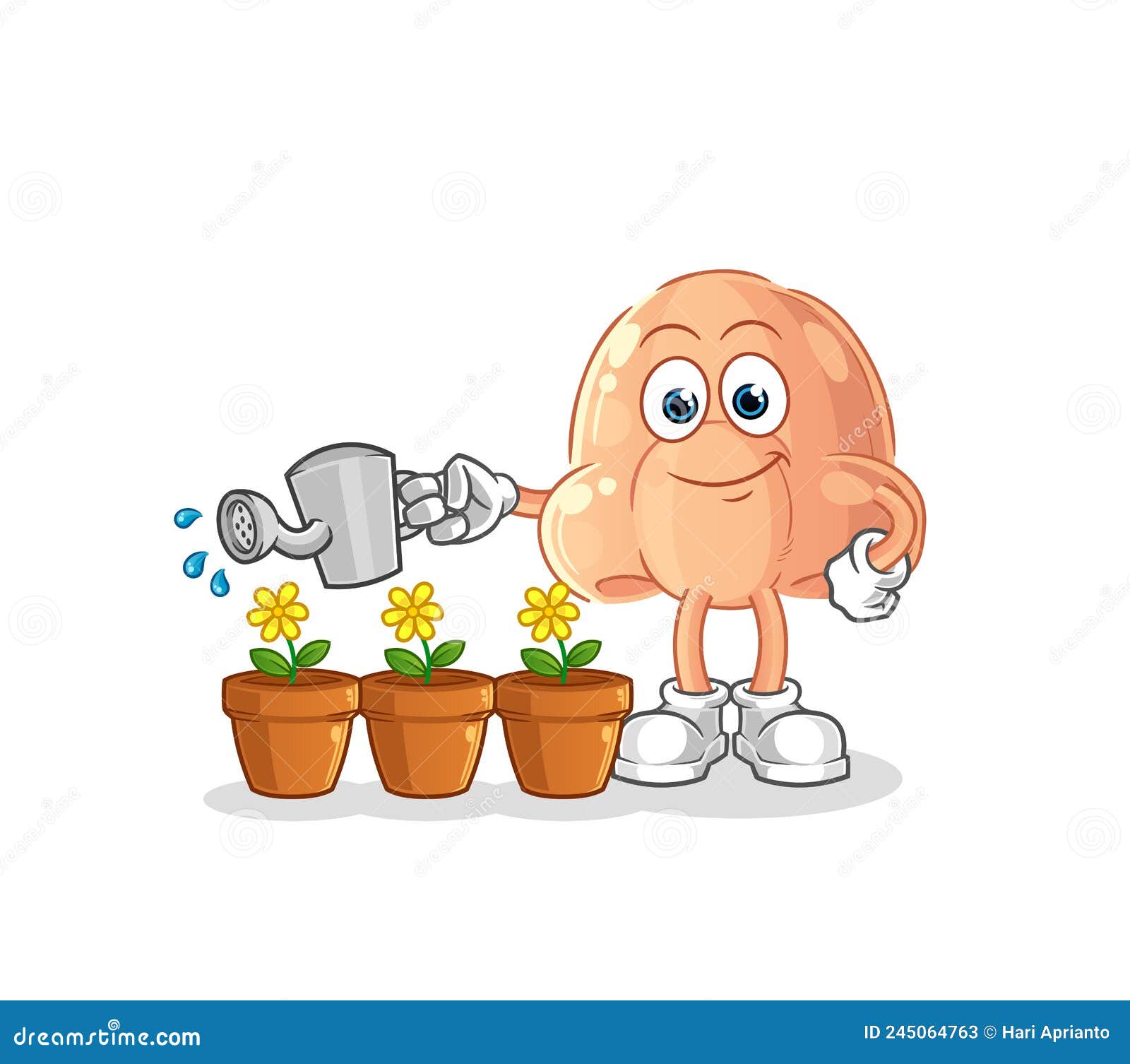 Nose Watering the Flowers Mascot. Cartoon Vector Stock Vector ...