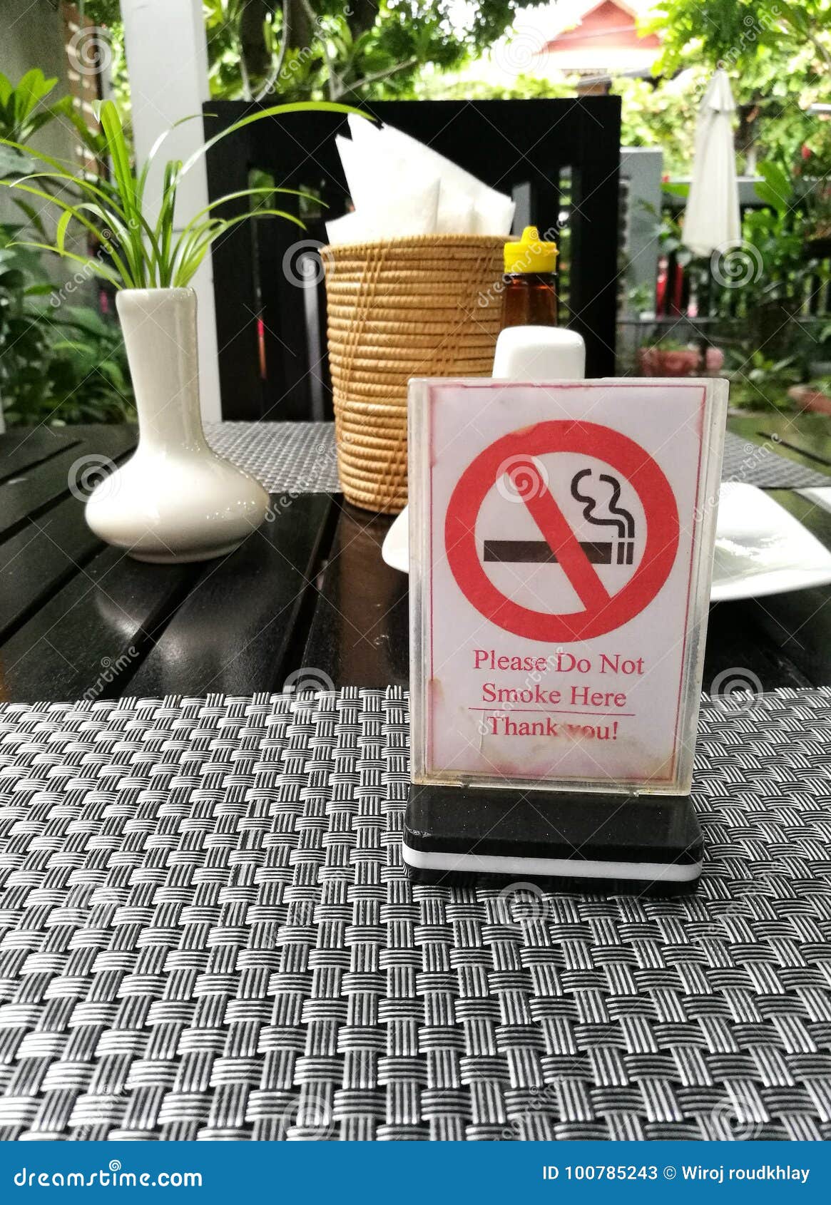 Nosmoking on the Tablet Dining Room. Stock Image - Image of restaurant ...