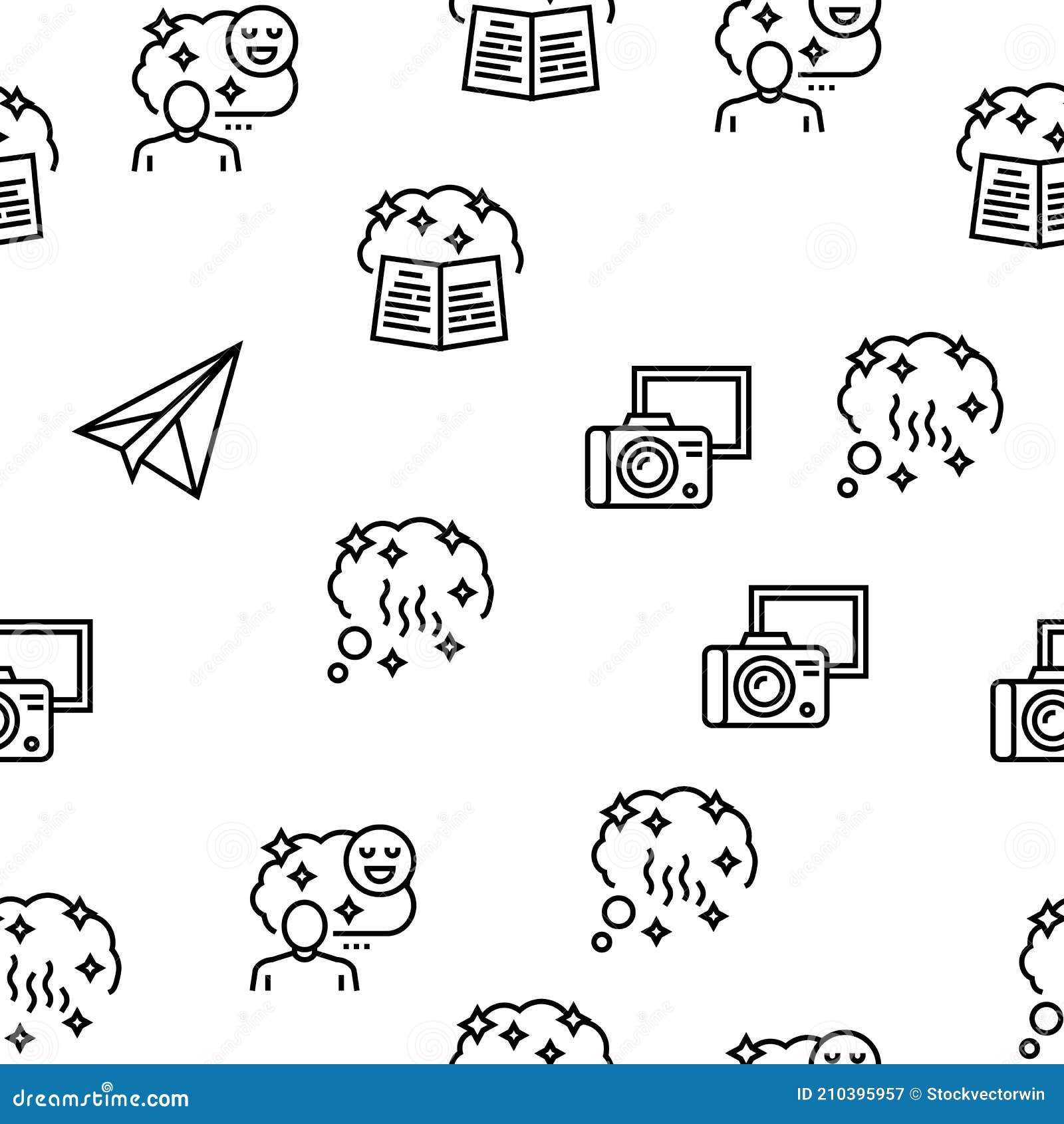 Nostalgia and Memory Vector Seamless Pattern Stock Vector ...