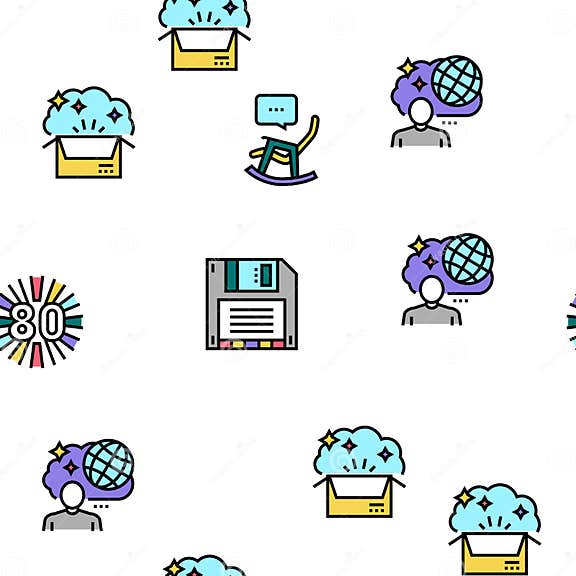 Nostalgia and Memory Vector Seamless Pattern Stock Vector ...