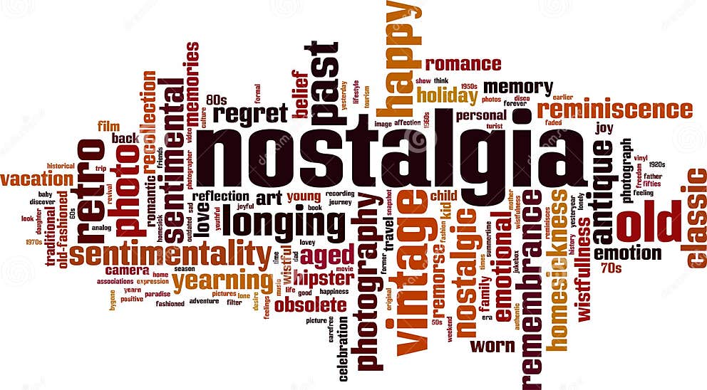 Nostalgia word cloud stock illustration. Illustration of recollection ...