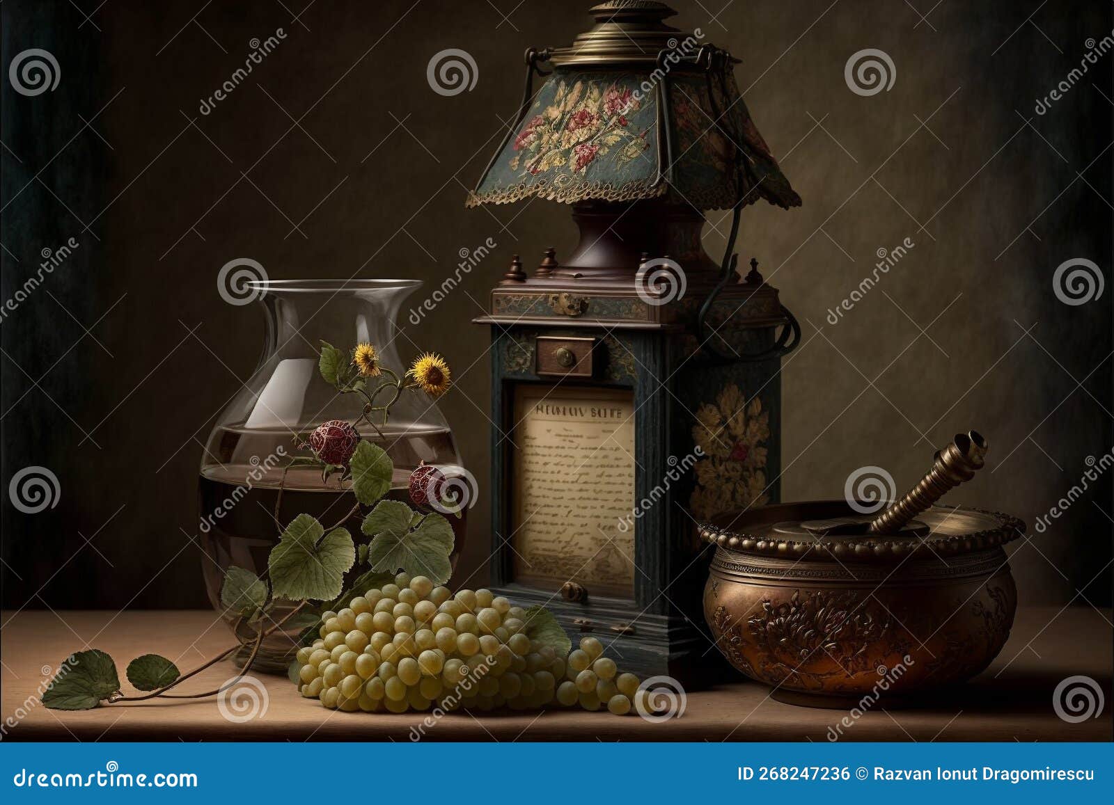 Nostalgic Antique Vintage Still Life with Old Vintage Objects. Ai ...