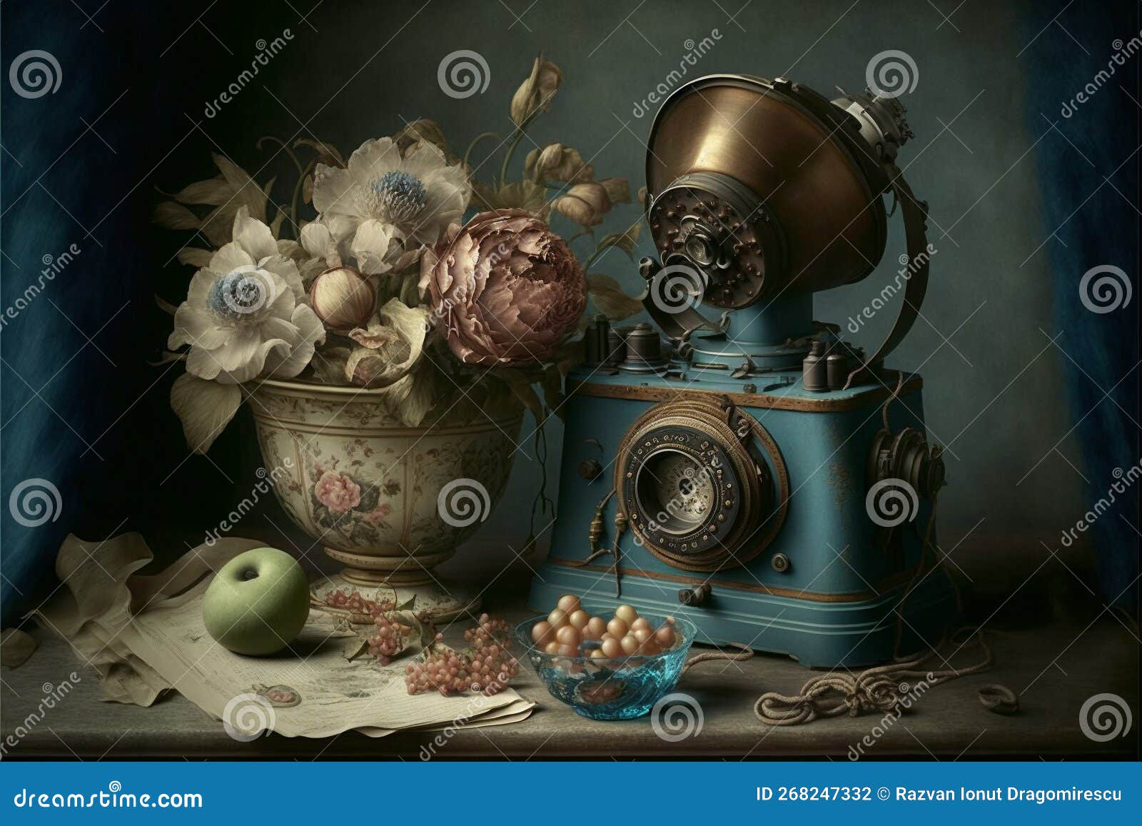 Nostalgic Antique Vintage Still Life with Old Vintage Objects. Ai ...