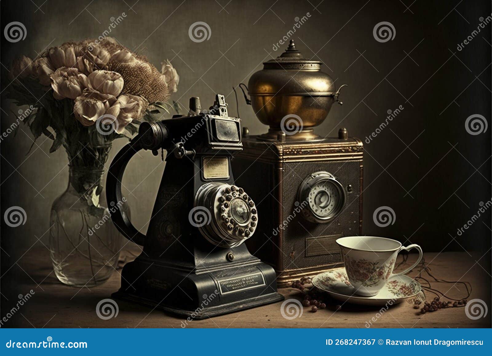 Nostalgic Antique Vintage Still Life with Old Vintage Objects. Ai ...