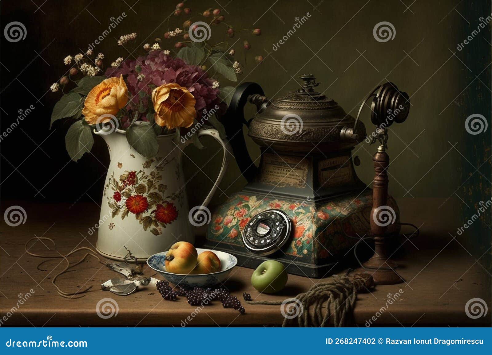 Nostalgic Antique Vintage Still Life with Old Vintage Objects. Ai ...