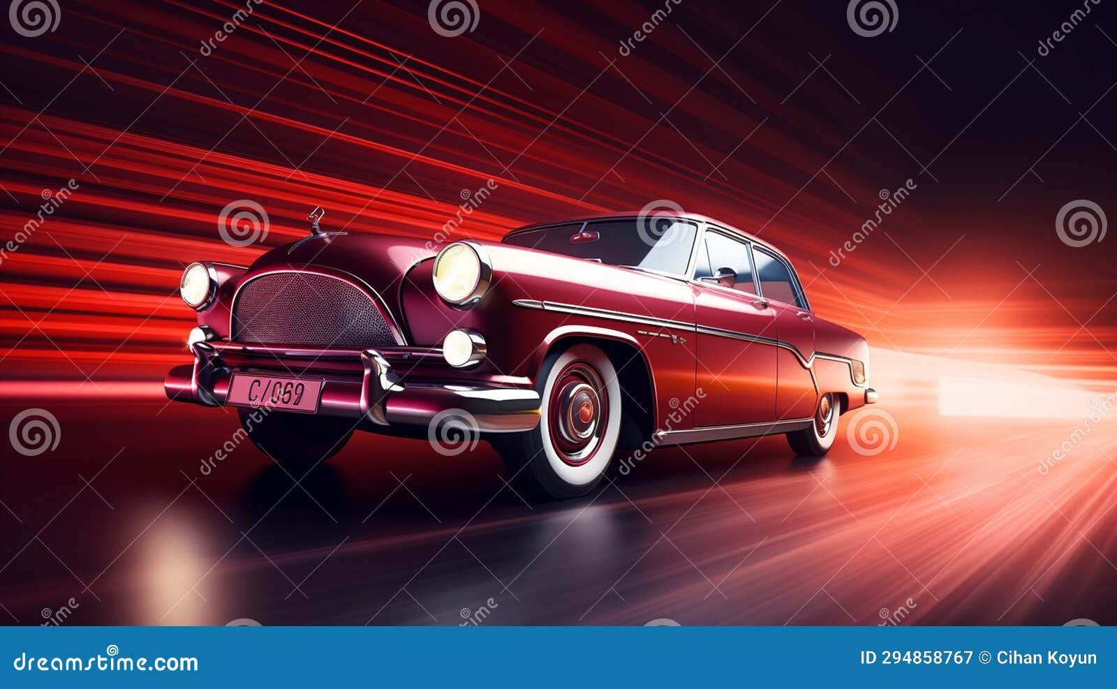 Nostalgic Automotive Classic Vintage Car Stock Illustration ...