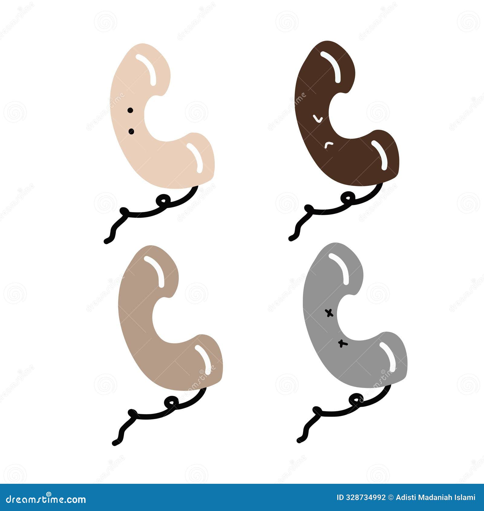 Nostalgic Cartoon Phone Vector in Cute Minimalist Design Stock ...