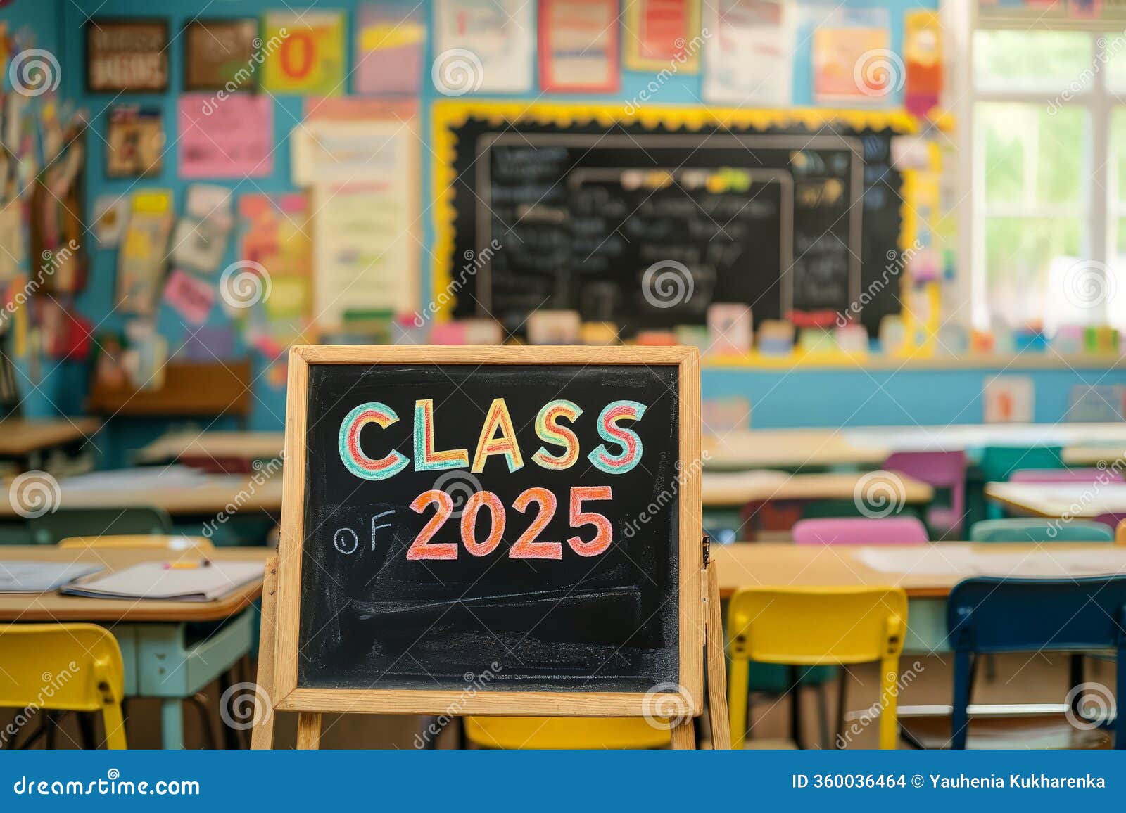 Nostalgic Classroom for Class of 2025 Stock Illustration - Illustration ...