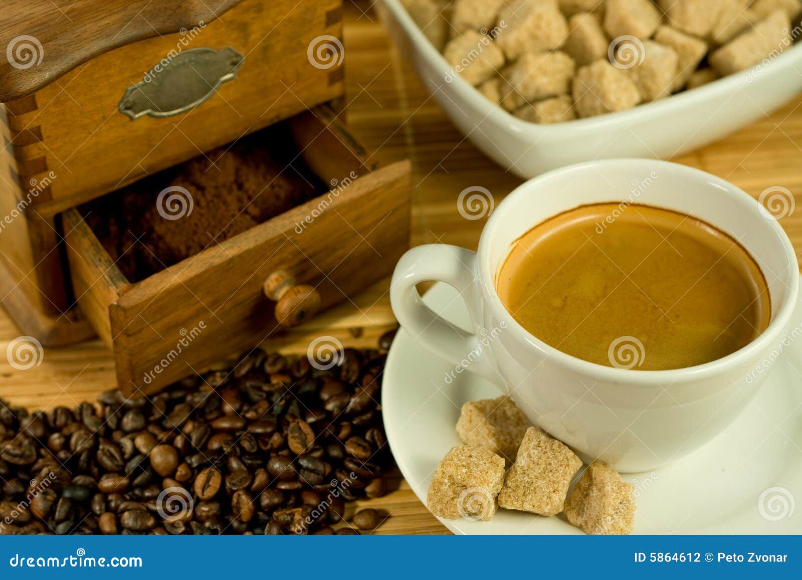 Nostalgic Coffee Mill and Coff Stock Photo - Image of caffeine, dinner ...
