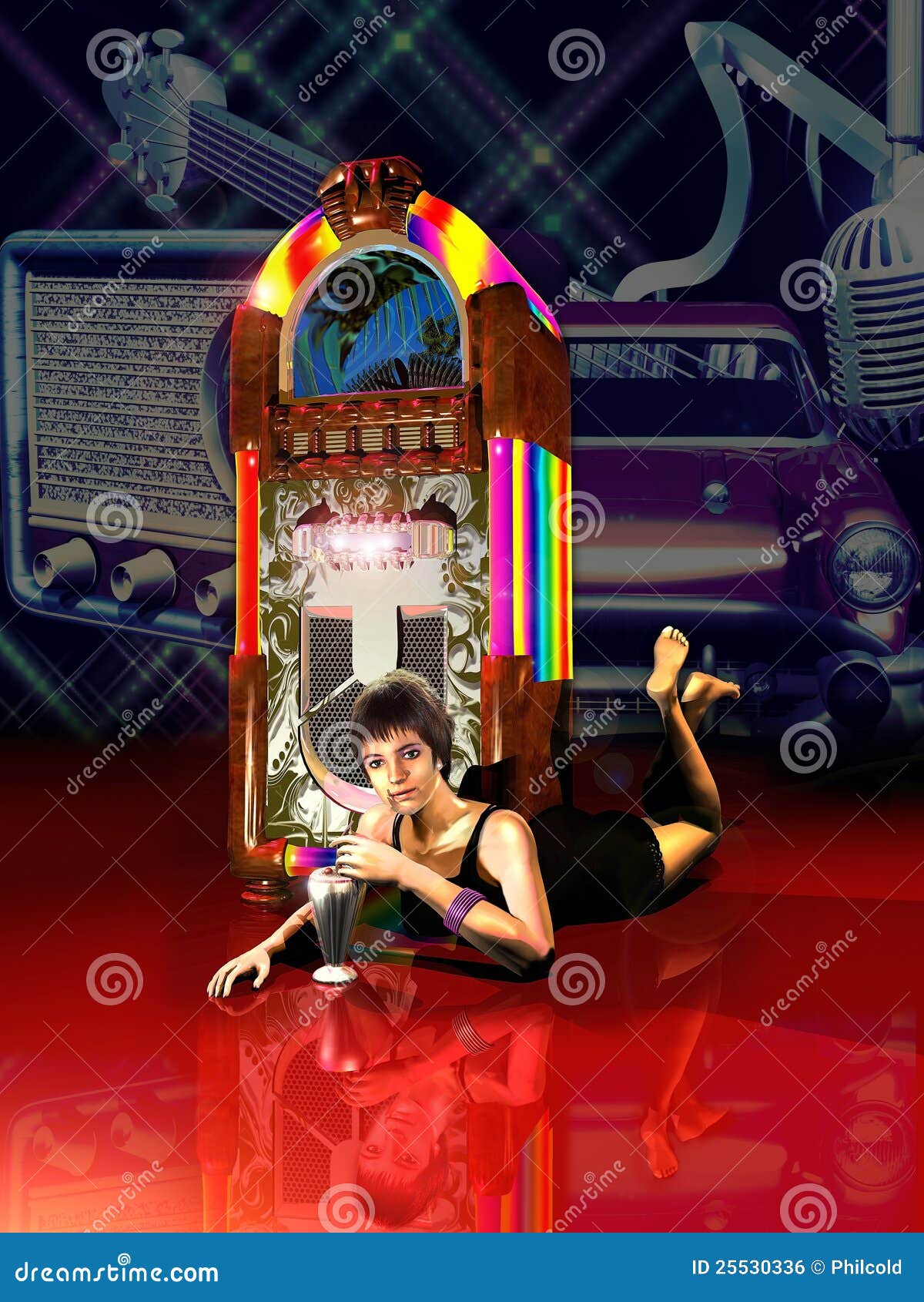 Nostalgic fifties stock illustration. Illustration of nostalgic - 25530336