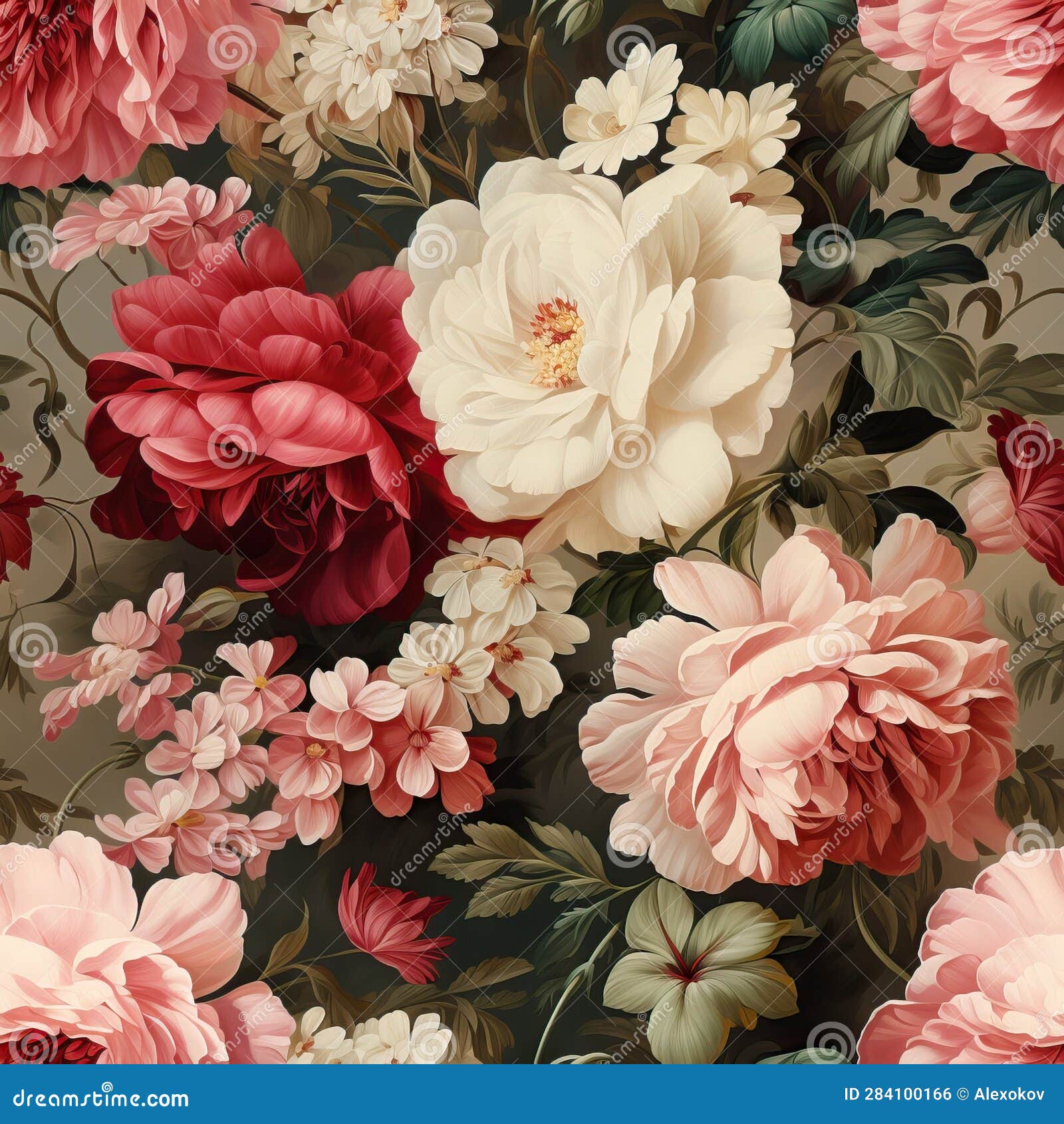 Nostalgic Floral Seamless Pattern AI Generated Stock Illustration ...