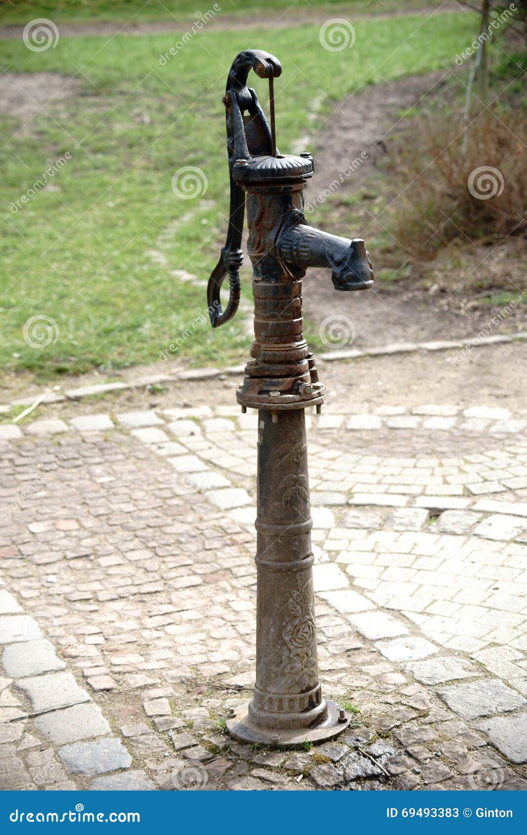 Nostalgic Hand Pump Made of Cast Iron Stock Image - Image of iron ...