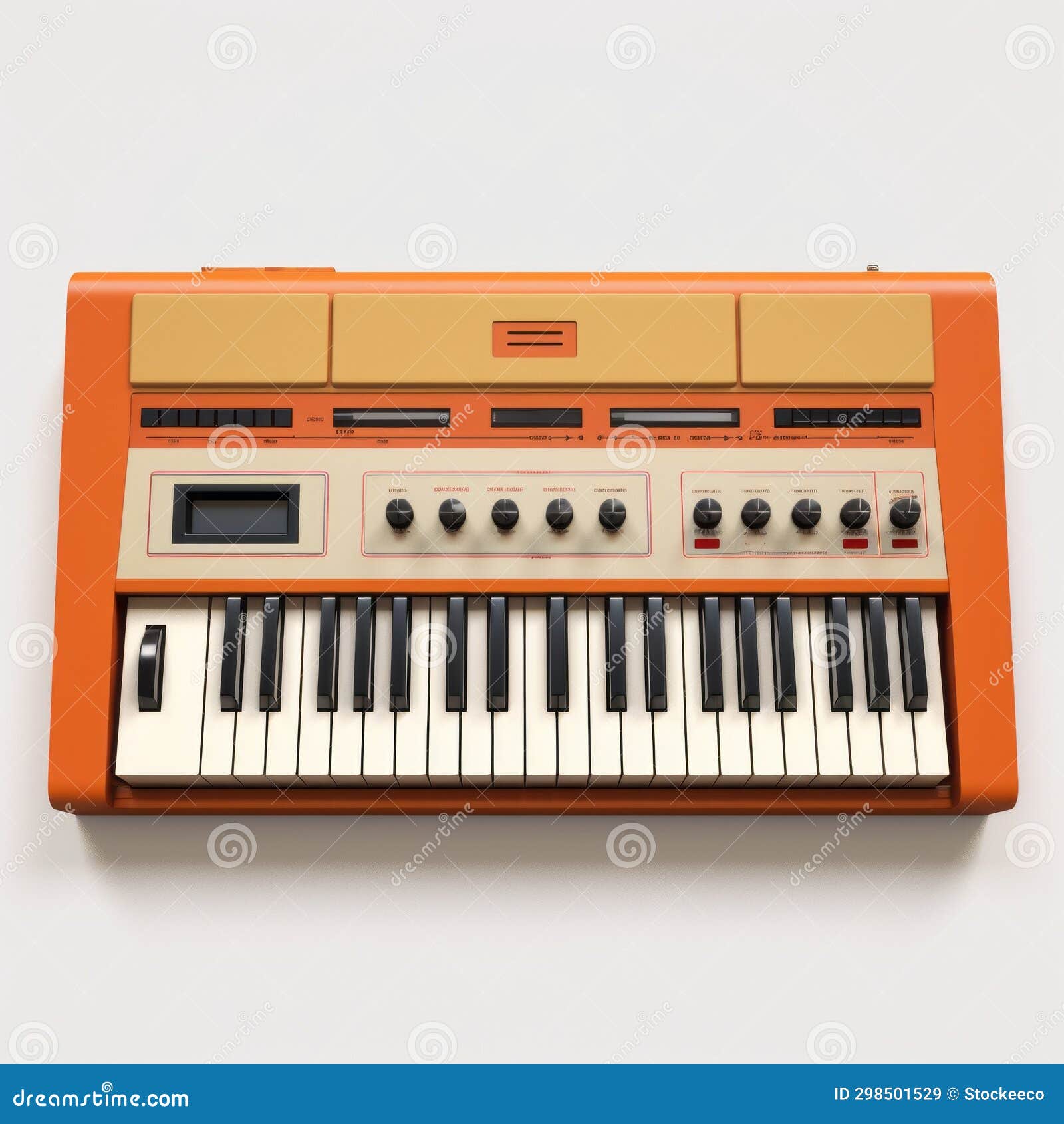 Nostalgic Handheld Orange Synthesizer with Retro Feel Stock ...