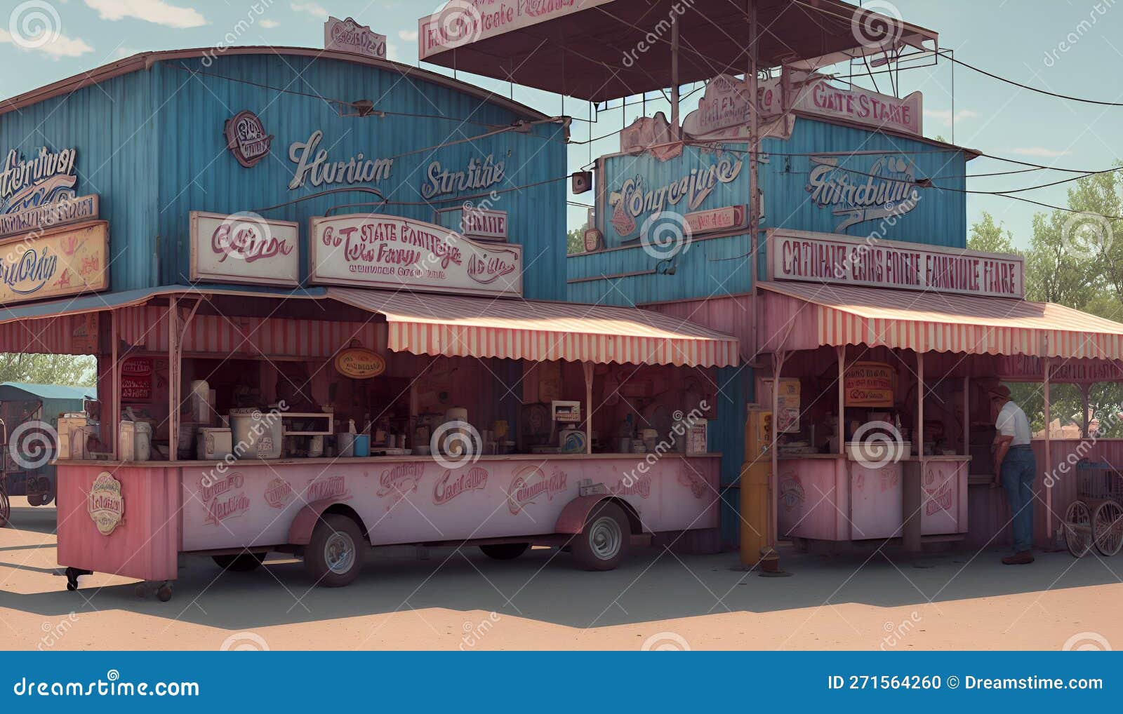 Nostalgic Hyper Detailed State Fair Trailers Stock Photo ...