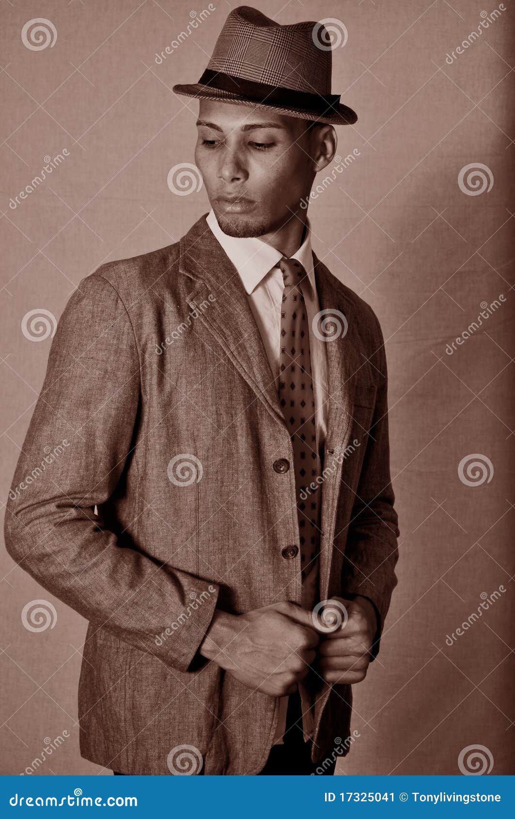 Nostalgic man stock image. Image of look, hispanic, model - 17325041