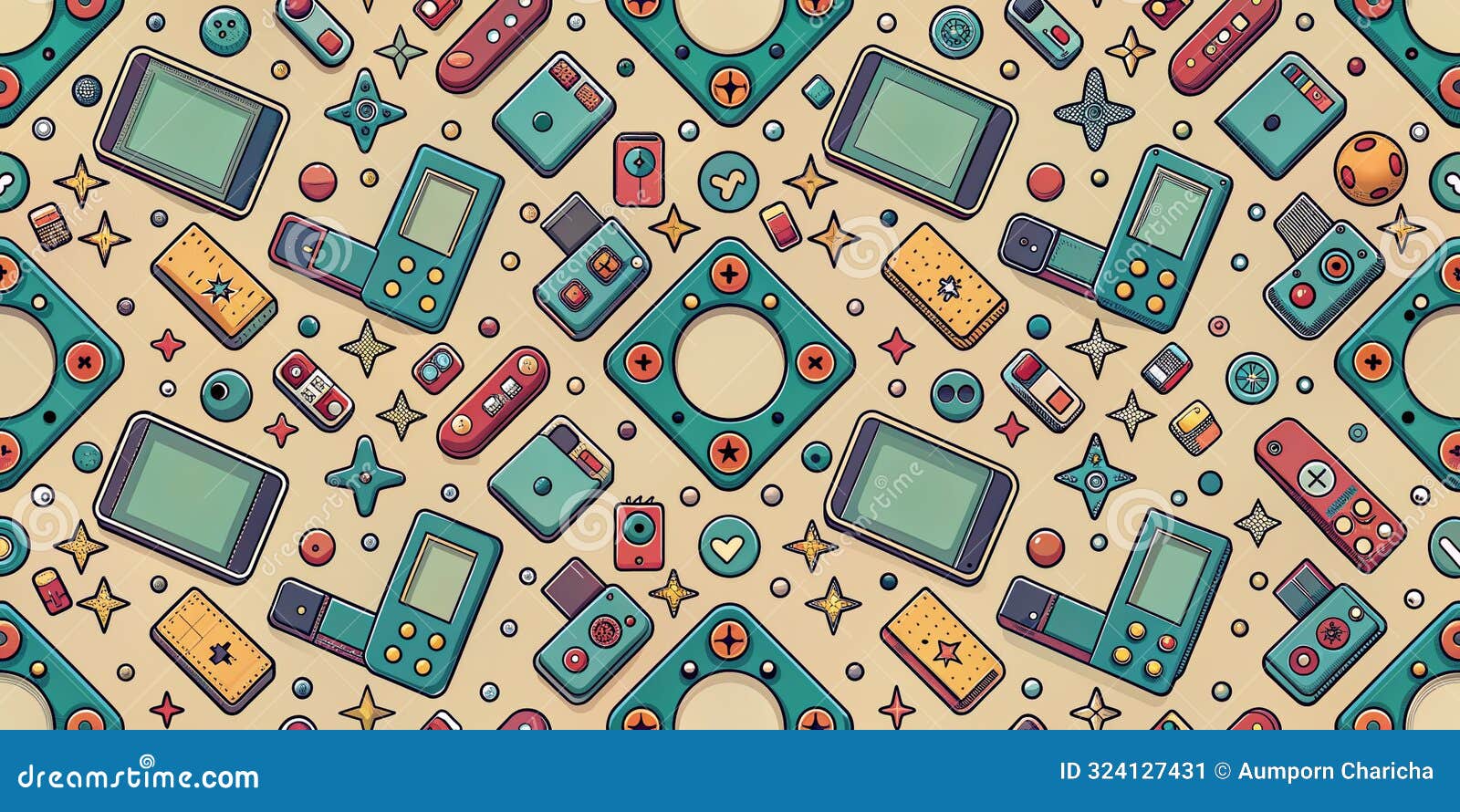Nostalgic Pattern of Retro Gaming AI-Generated Content Stock Image ...