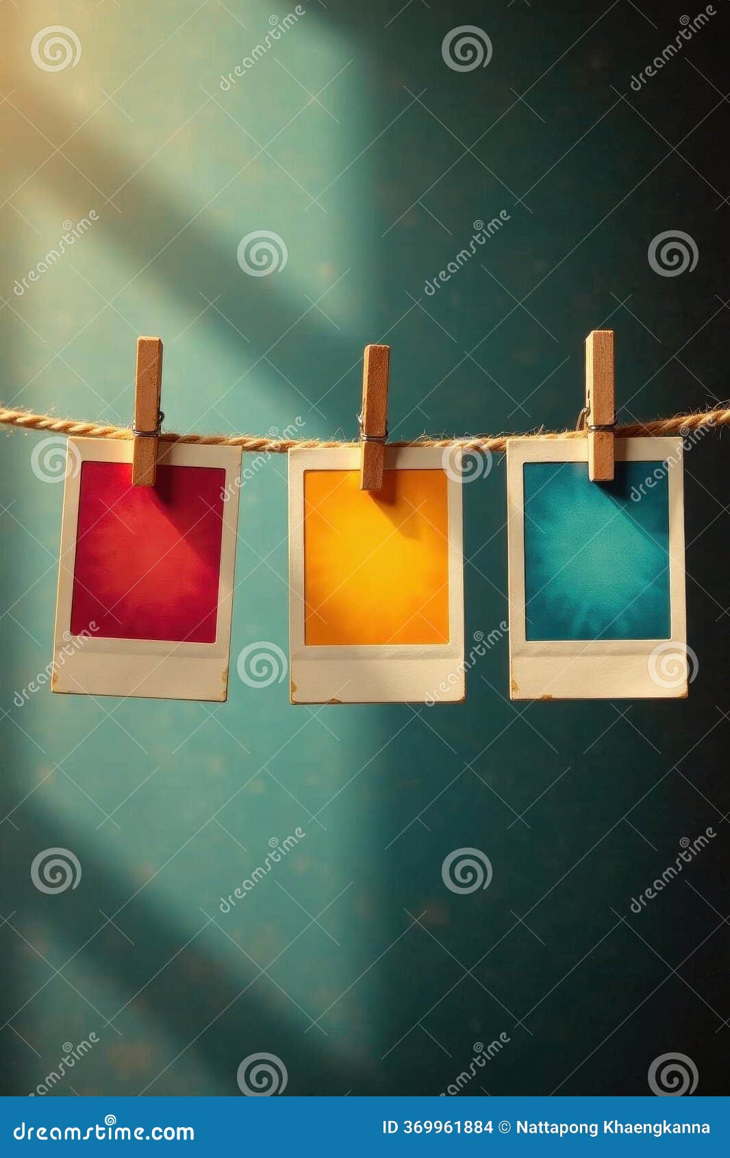 Line Art Of Polaroid Photos On Clothespins Cartoon Vector ...