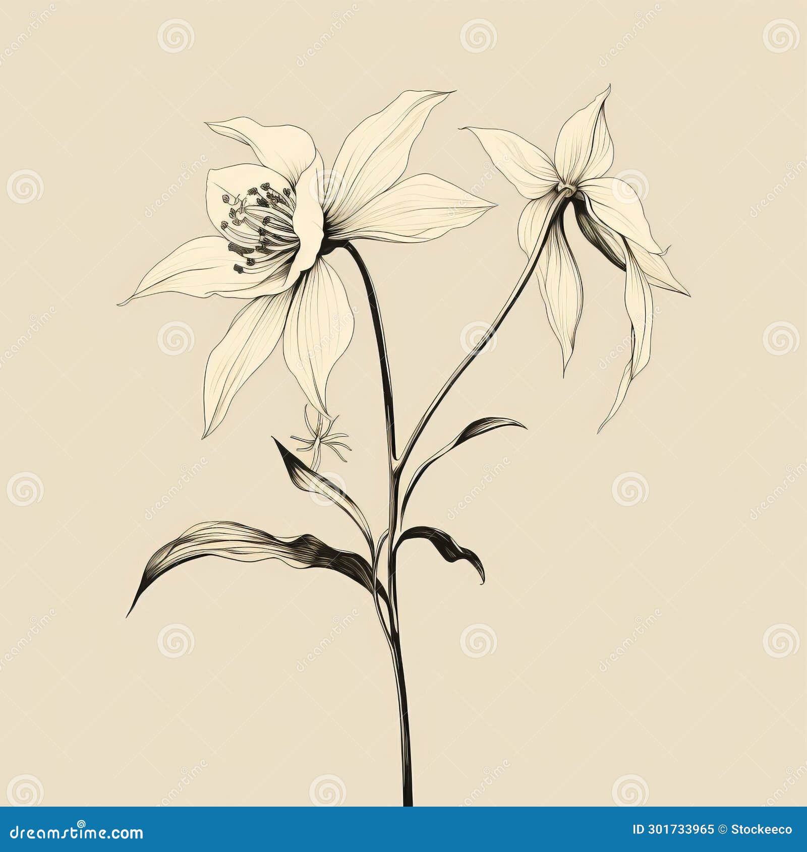 Nostalgic Romanticism: Beautiful Flower Drawings and Plant ...