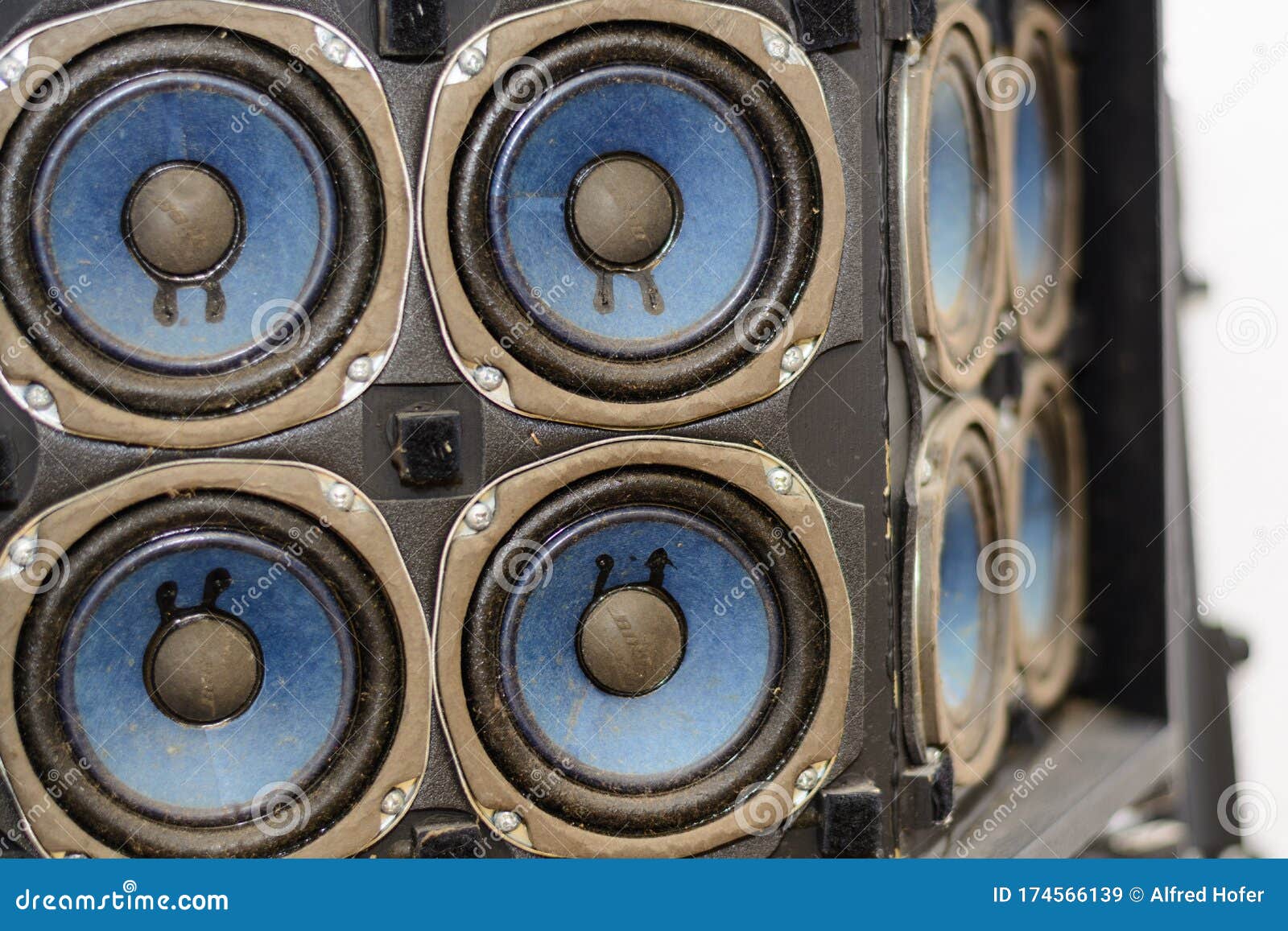 Nostalgic speaker boxes stock image. Image of level - 174566139