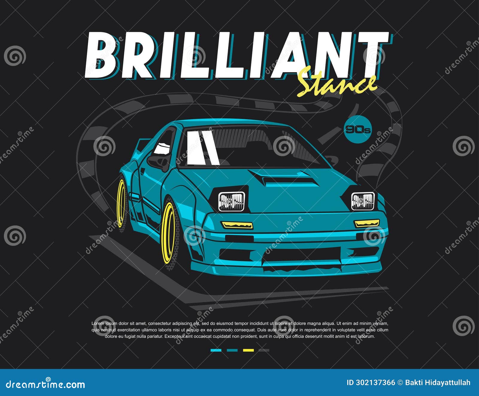 Nostalgic Vibes 90s Car Illustration Vector Graphic Stock Vector ...