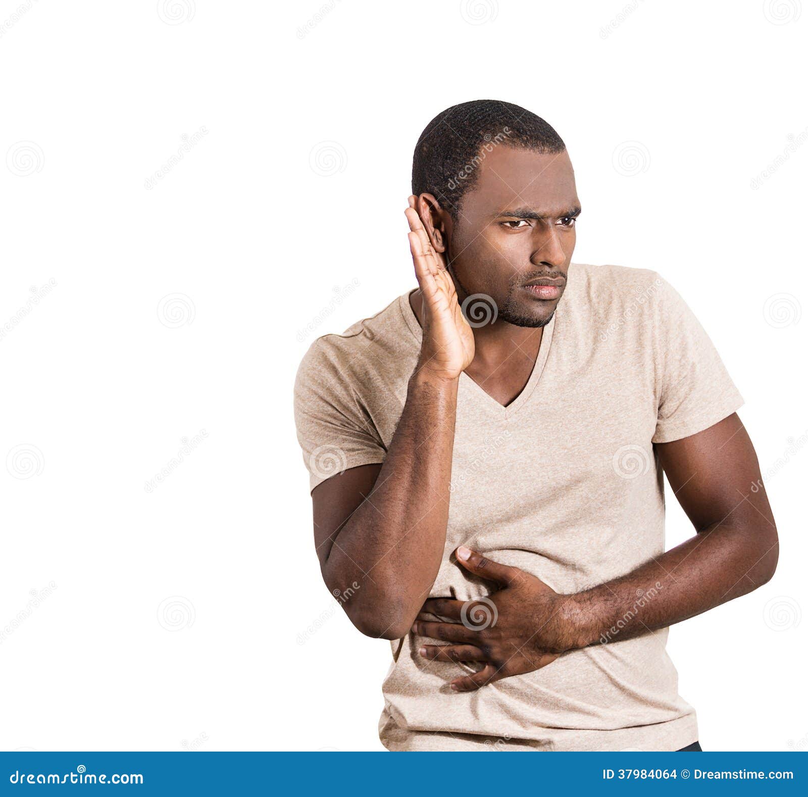 Nosy man listening stock photo. Image of male, expression - 37984064