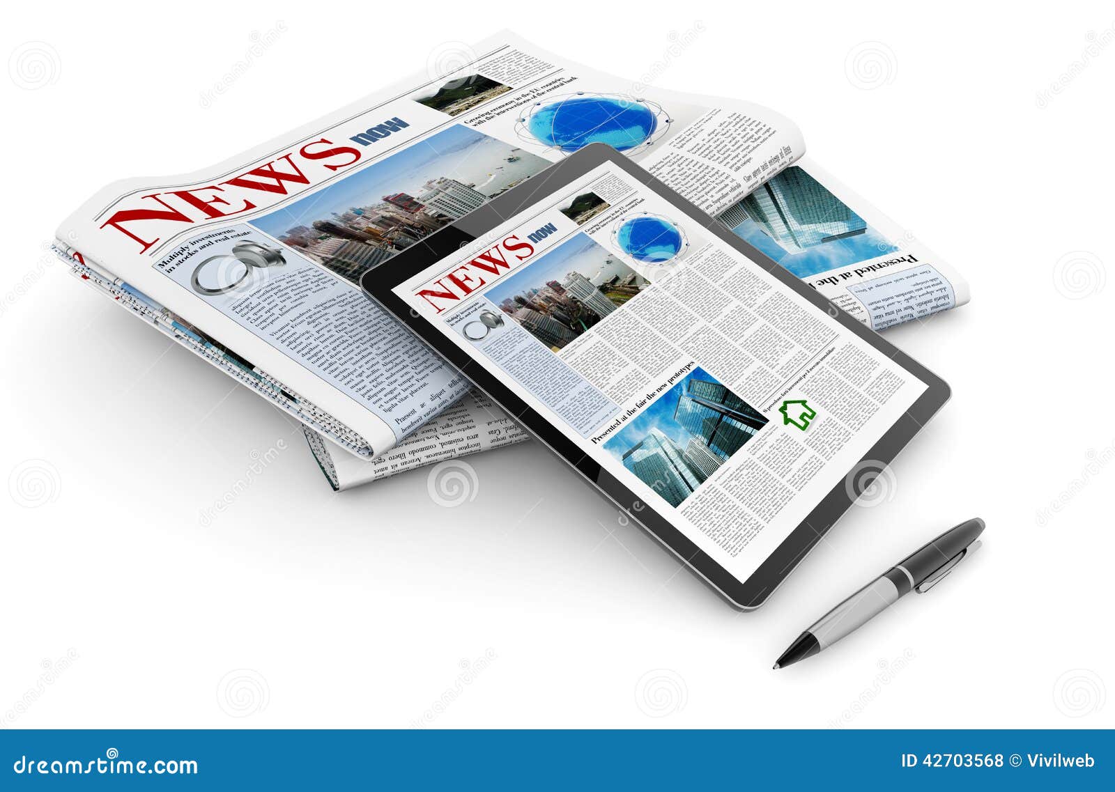 Notícia digital diária ilustração stock. Ilustração de fundo - 42703568