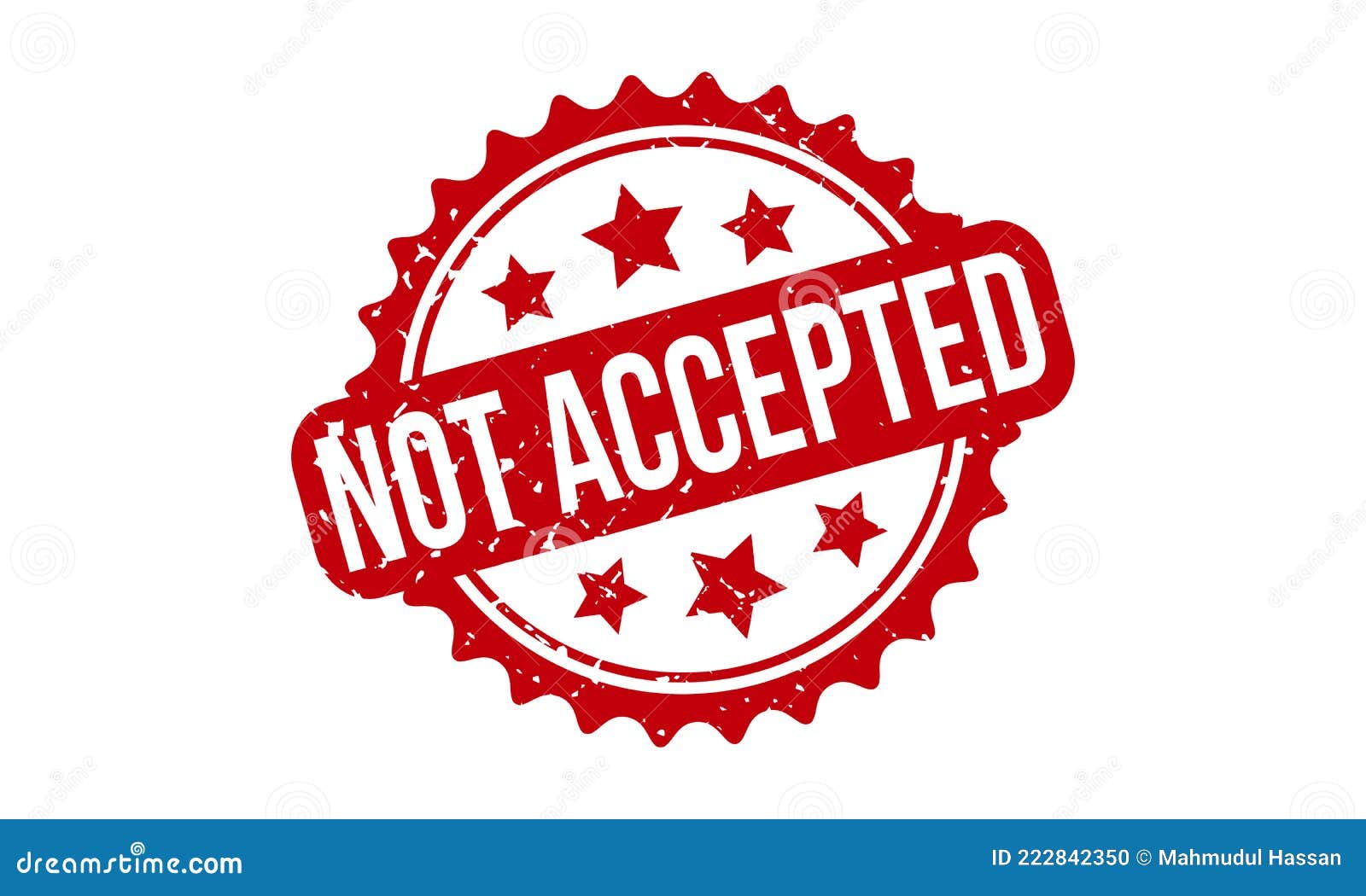 Not Accepted Rubber Stamp. Red Not Accepted Rubber Grunge Stamp Seal ...