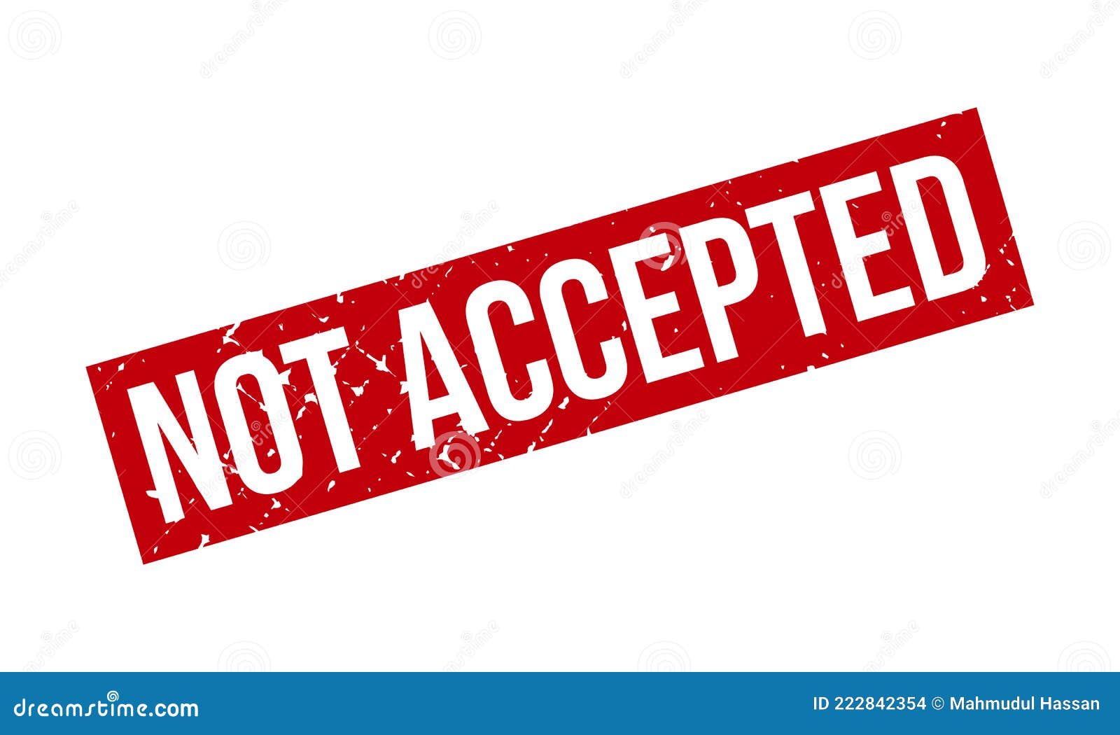 Not Accepted Rubber Stamp. Red Not Accepted Rubber Grunge Stamp Seal ...