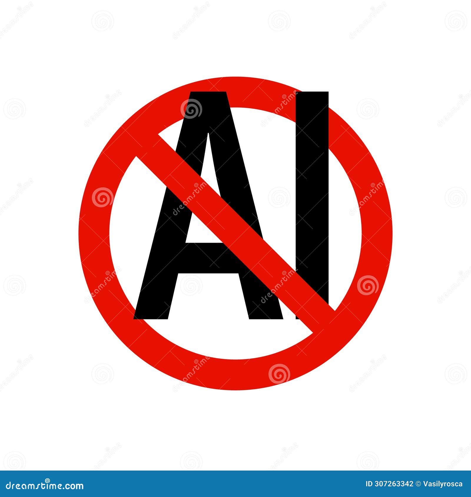 Not AI Generated Images Icon. No Artificial Intelligence Sign ...