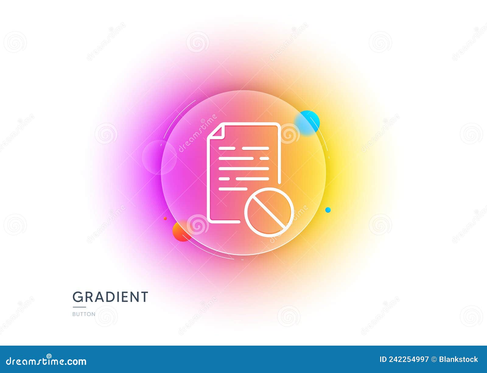 Not Allowed Document Line Icon. No File Sign. Gradient Blur Button ...