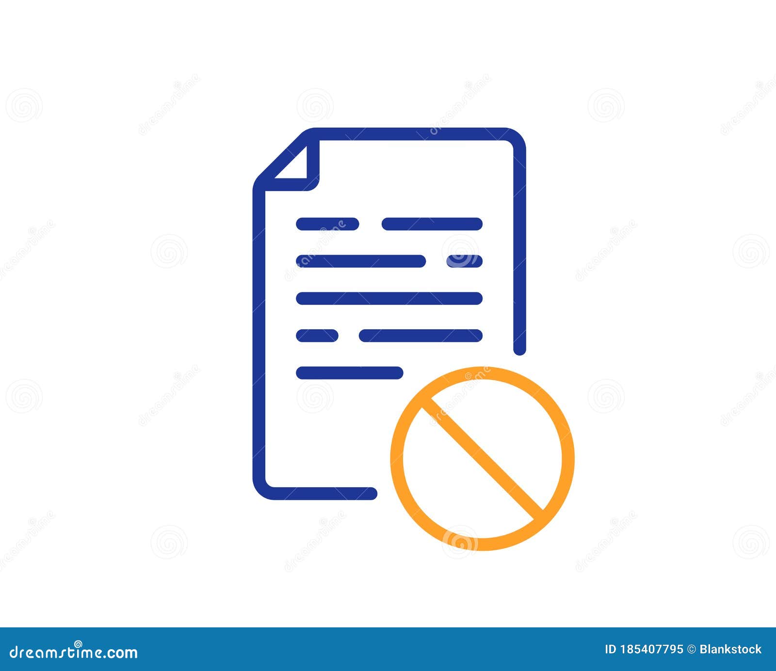 Not Allowed Document Line Icon. No File Sign. Vector Stock Vector ...