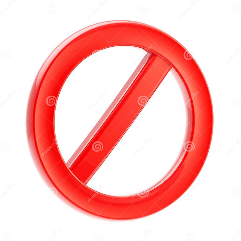 Not Allowed Forbidden Sign Isolated on White Stock Illustration ...