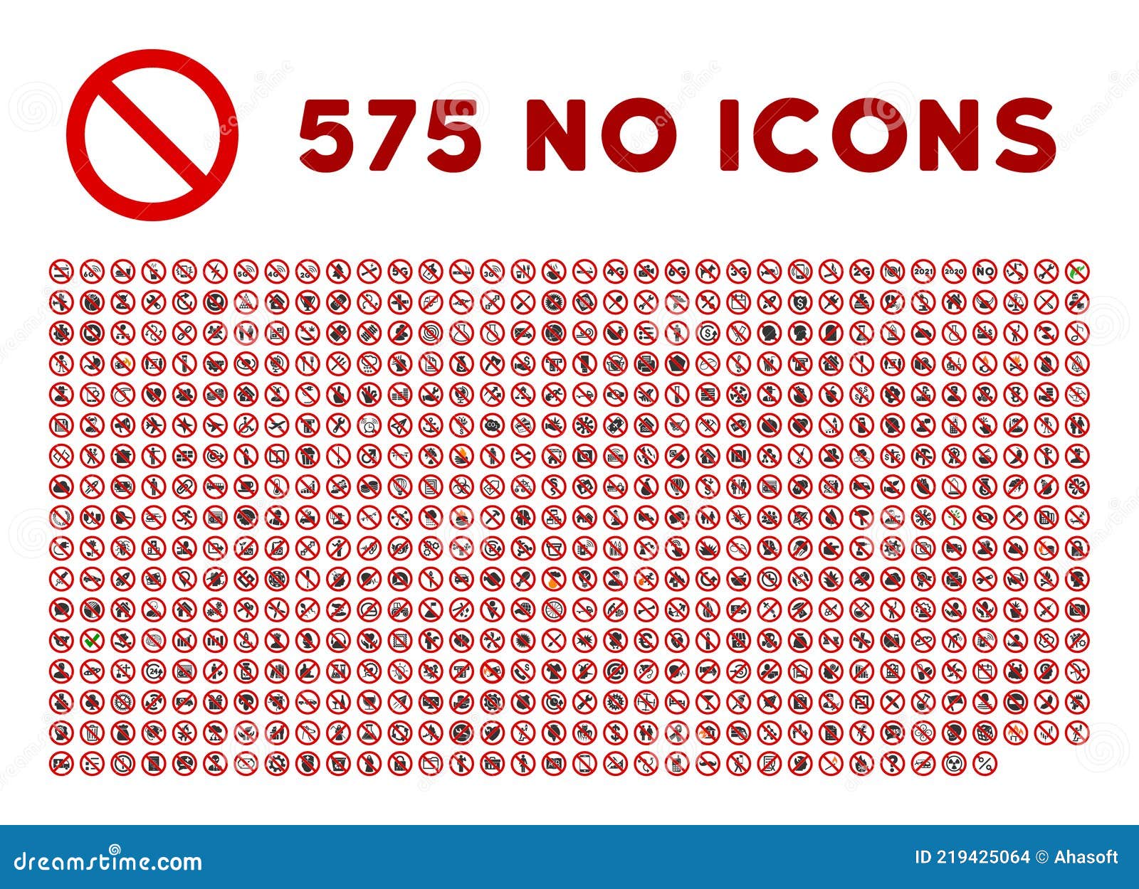 575 Not Allowed Icons - Vector Icon Set Stock Vector - Illustration of ...