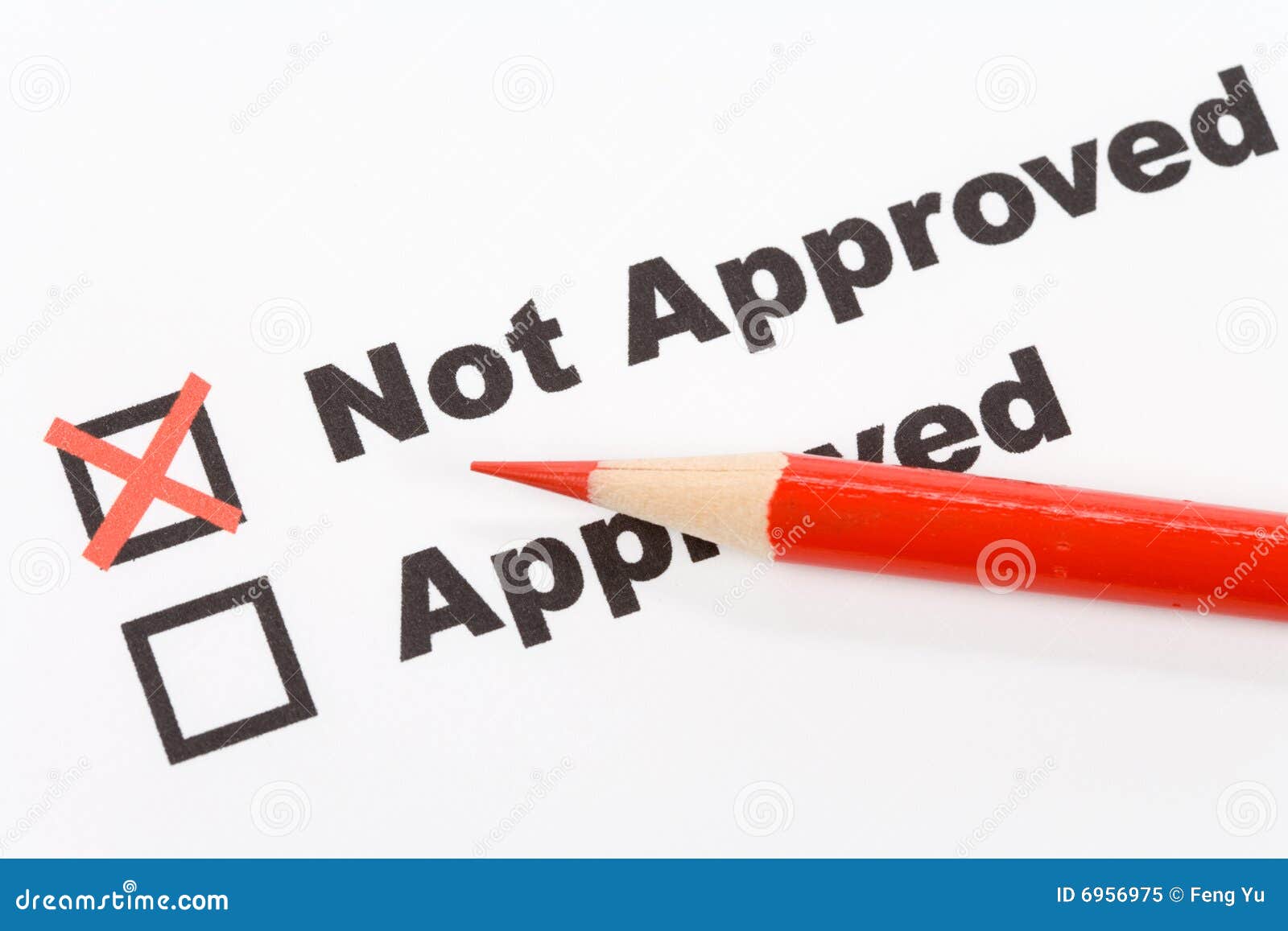 Not Approved stock image. Image of white, pencil, disapproved - 6956975