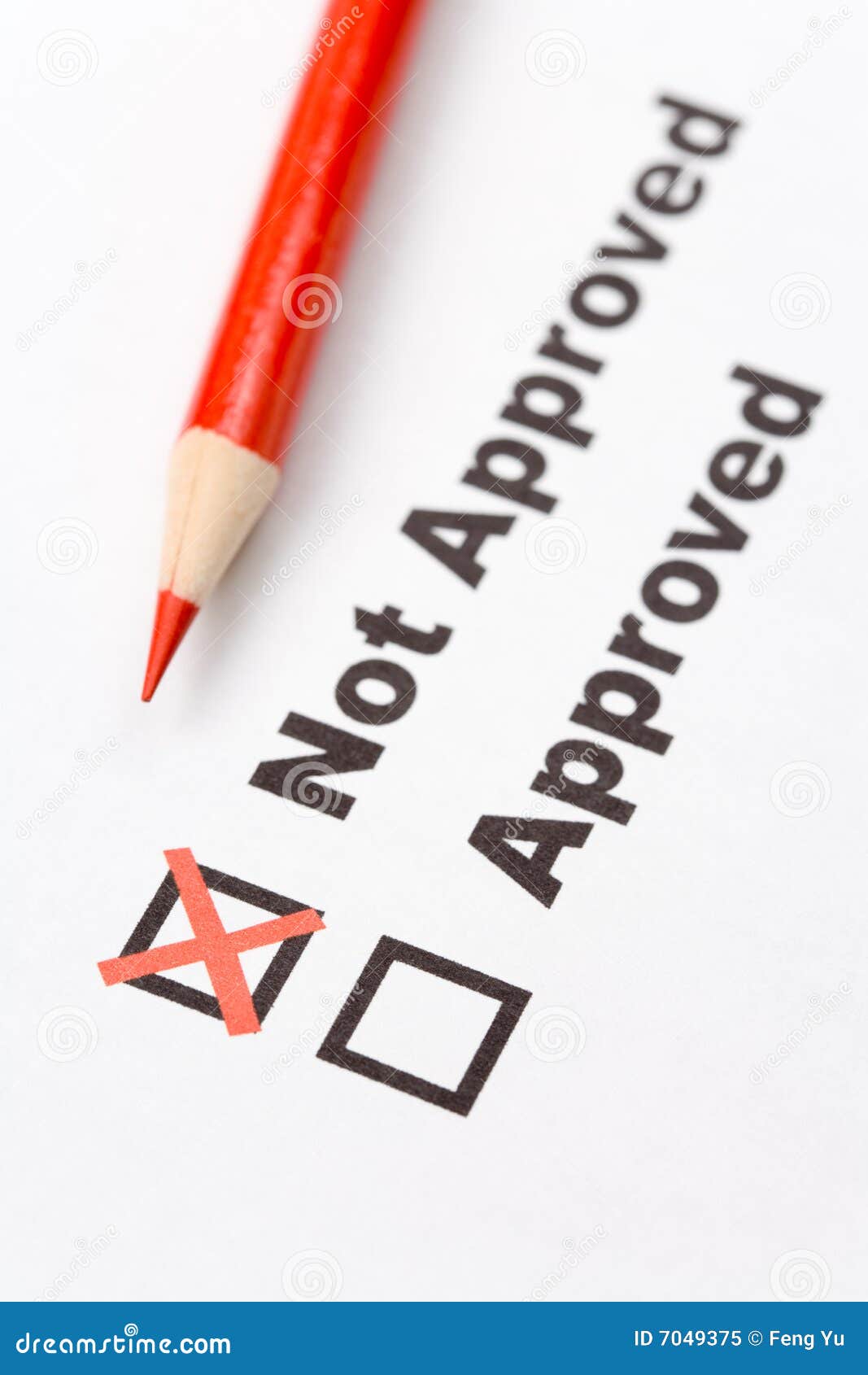 Not Approved stock image. Image of check, unapproved, text - 7049375