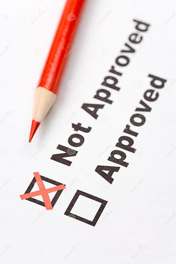 Not Approved stock image. Image of check, unapproved, text - 7049375
