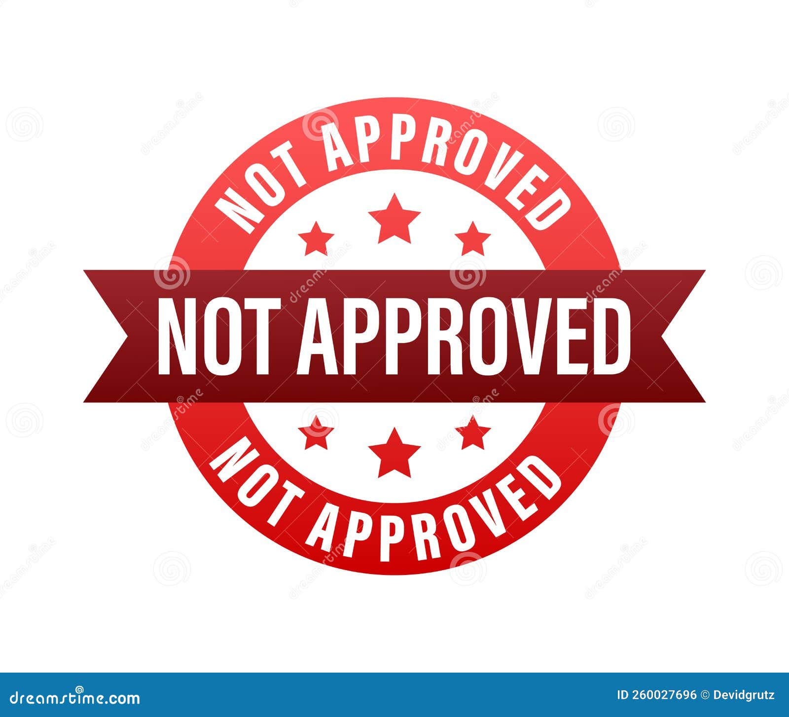 Not Approved Rubber Stamp, Label. Vector Stock Illustration. Stock ...